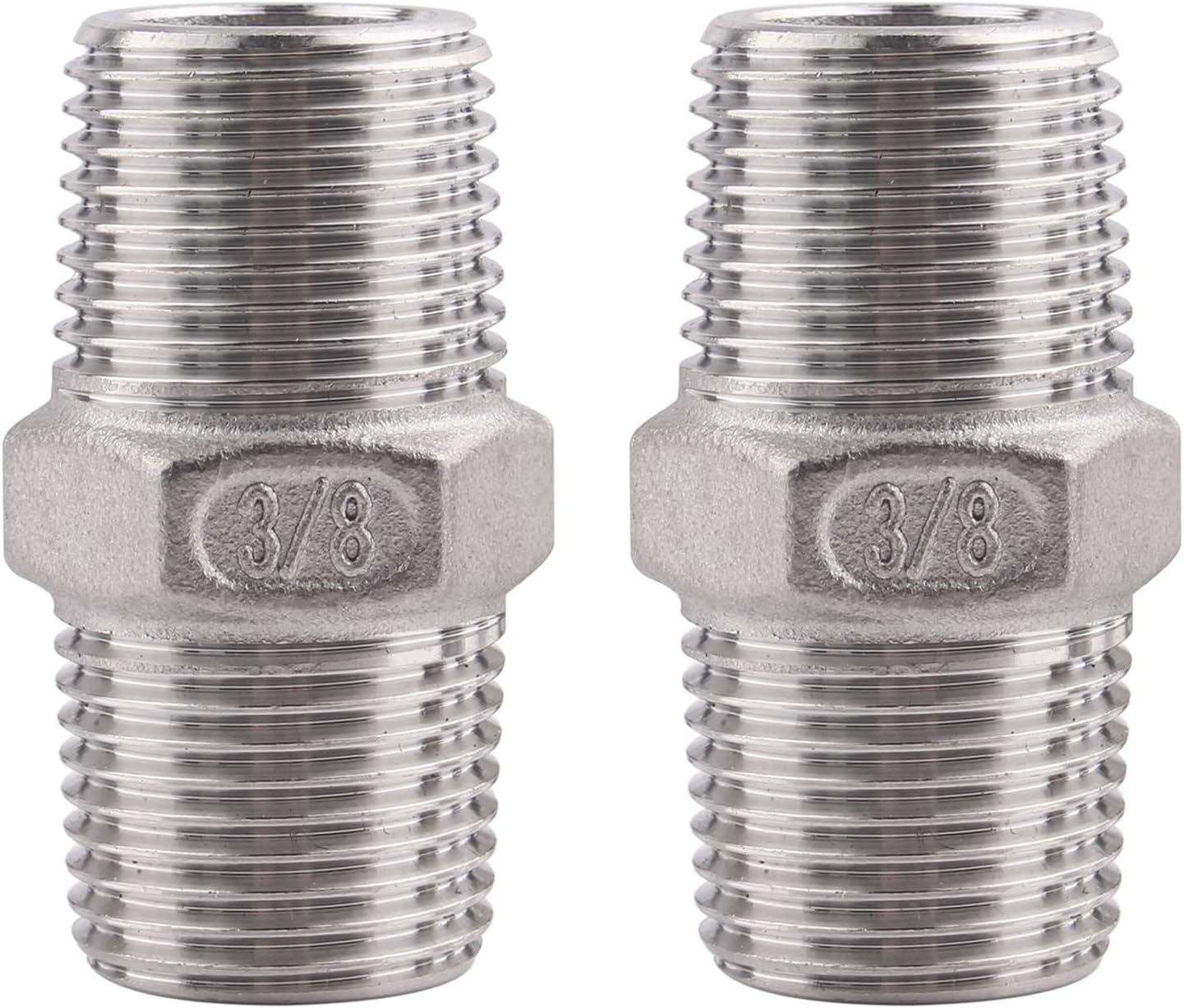 Amazon.com: JoyTube 3/8" Male to 3/8" Male NPT Hex Nipple 304 Stainless ...