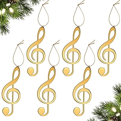 Amazon.com: 5" Gold Brass Treble Clef Musical Music Christmas Ornament ...