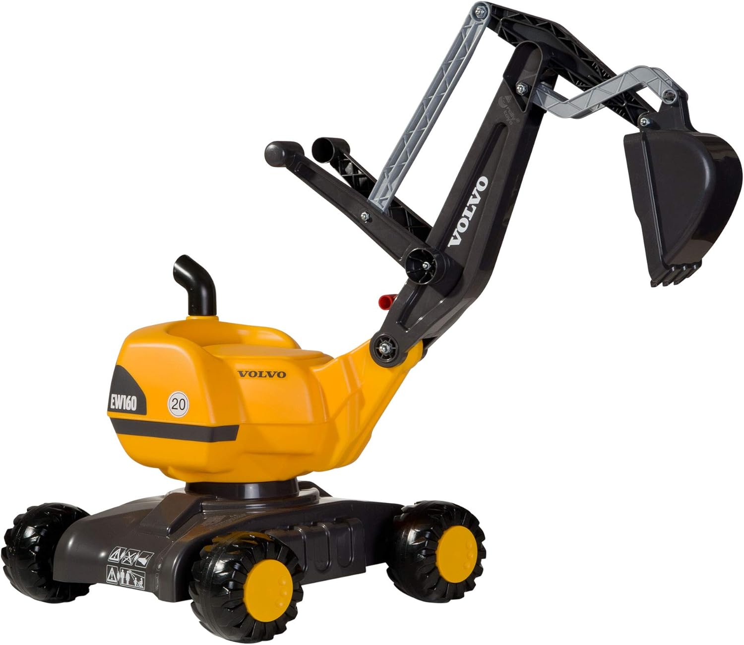 ROLLY TOYS 42/108/4 Volvo Mobile Excavator Vehicle,Yellow,102 cm × 43 ...