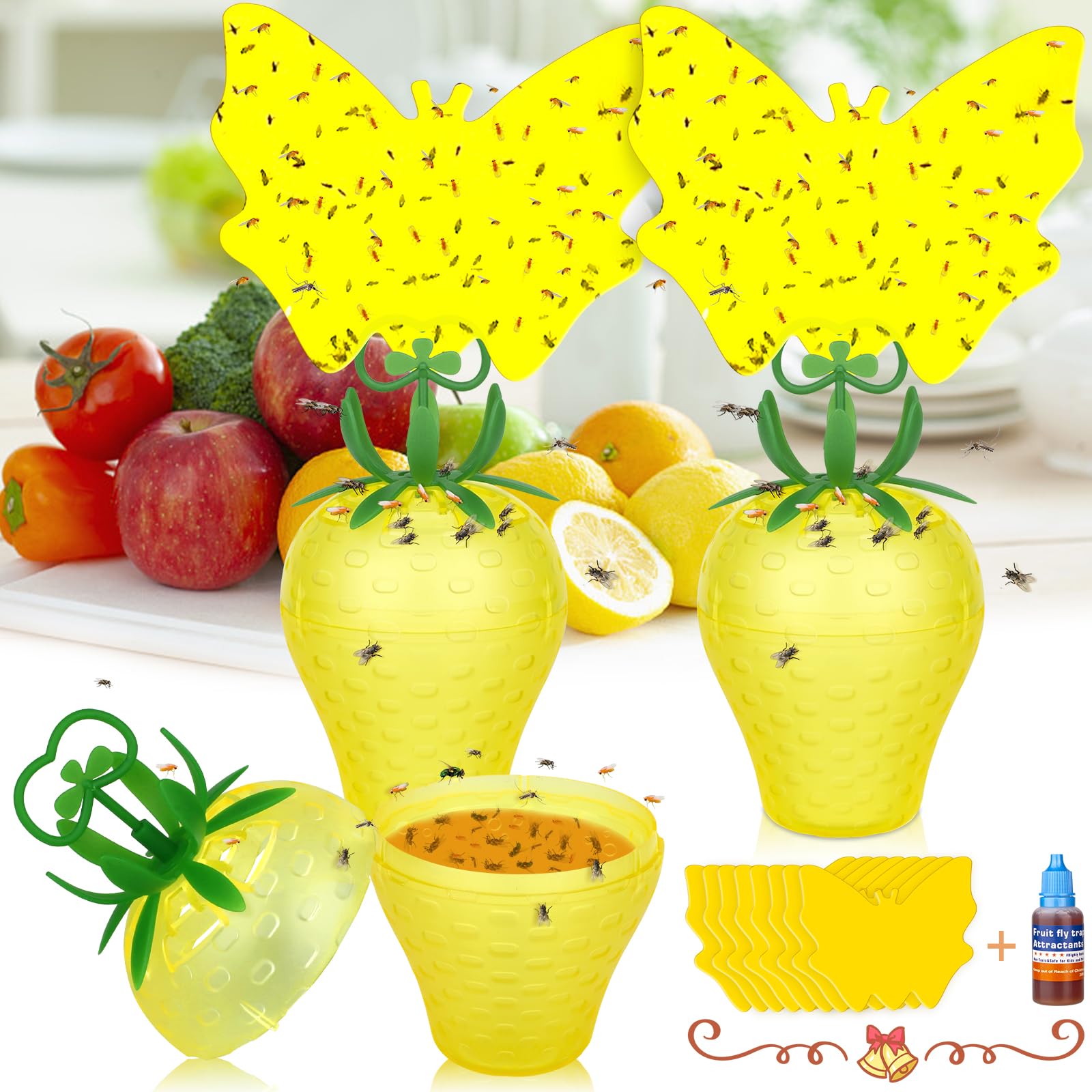 Amazon.com : Fruit Fly Trap for Indoors,Fly Catcher Gnat Traps with ...