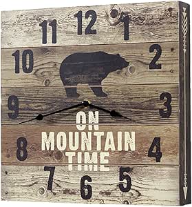 Amazon.com: Black Forest Décor - Bear Mountain Time Wall Clock - Rustic ...