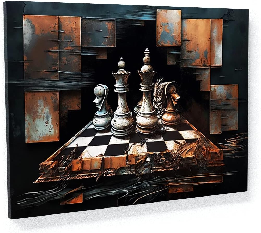 Amazon.com: Sense Canvas Chess Photography Manipulated 9 Canvas Art ...