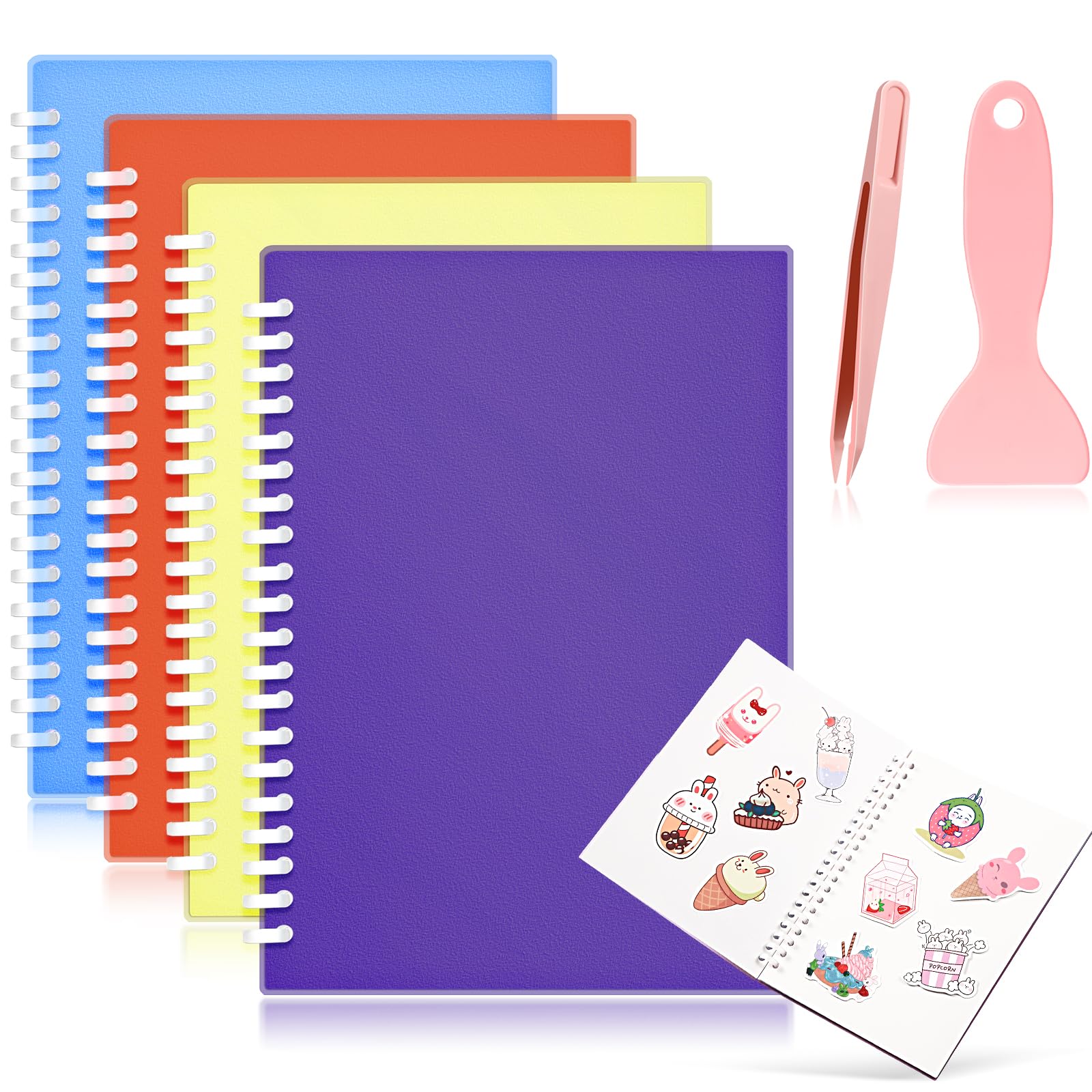 Amazon.com: 4 Pieces Sticker Collecting Book Album Reusable Sticker ...