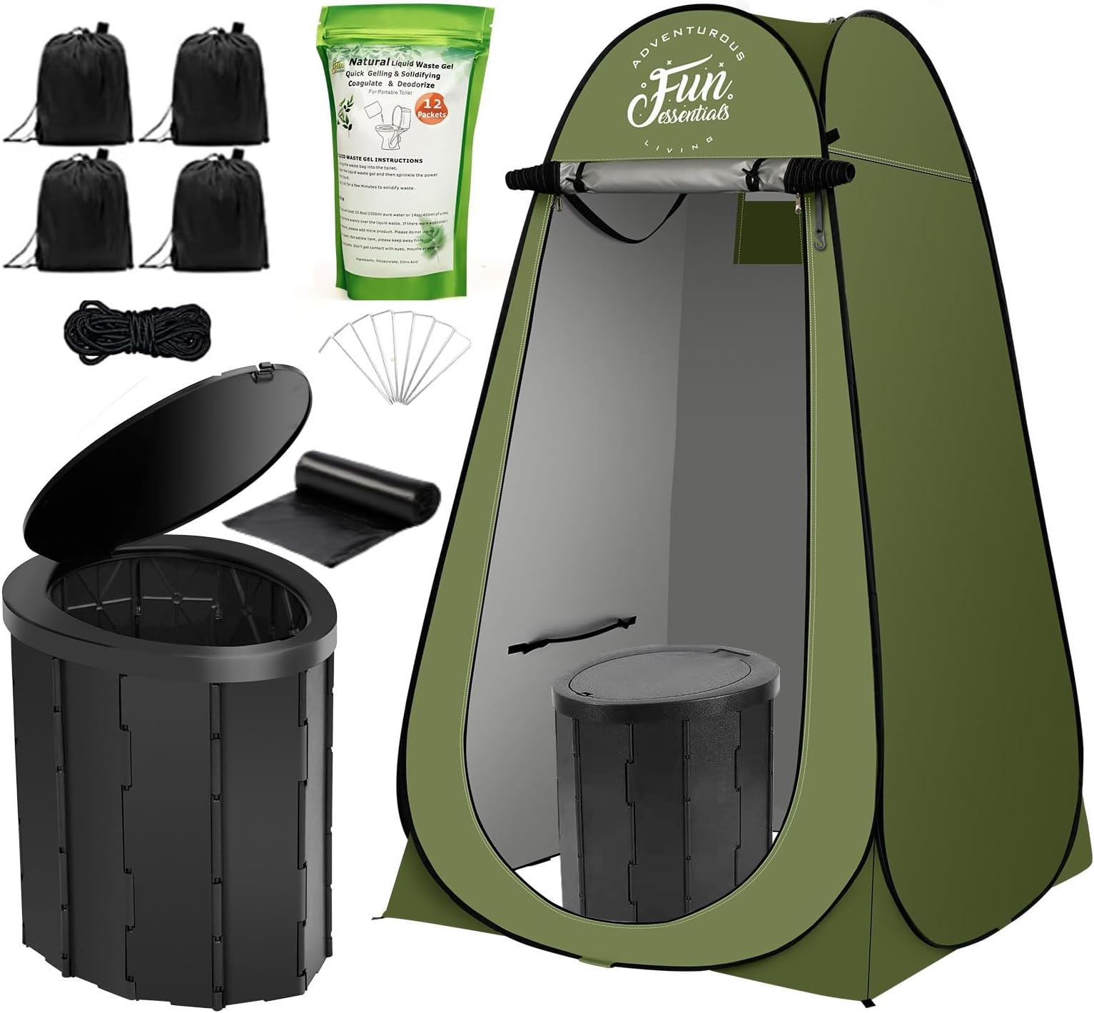 Amazon.com: Ann Katy Portable Toilet with Pop Up Privacy Tent,XL Large ...