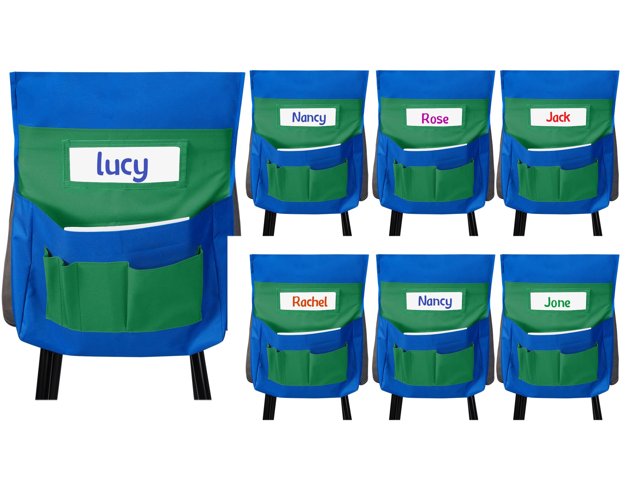 Student Chair Pocket Organizers 12 Pcs Classroom Chair Pockets - Black ...