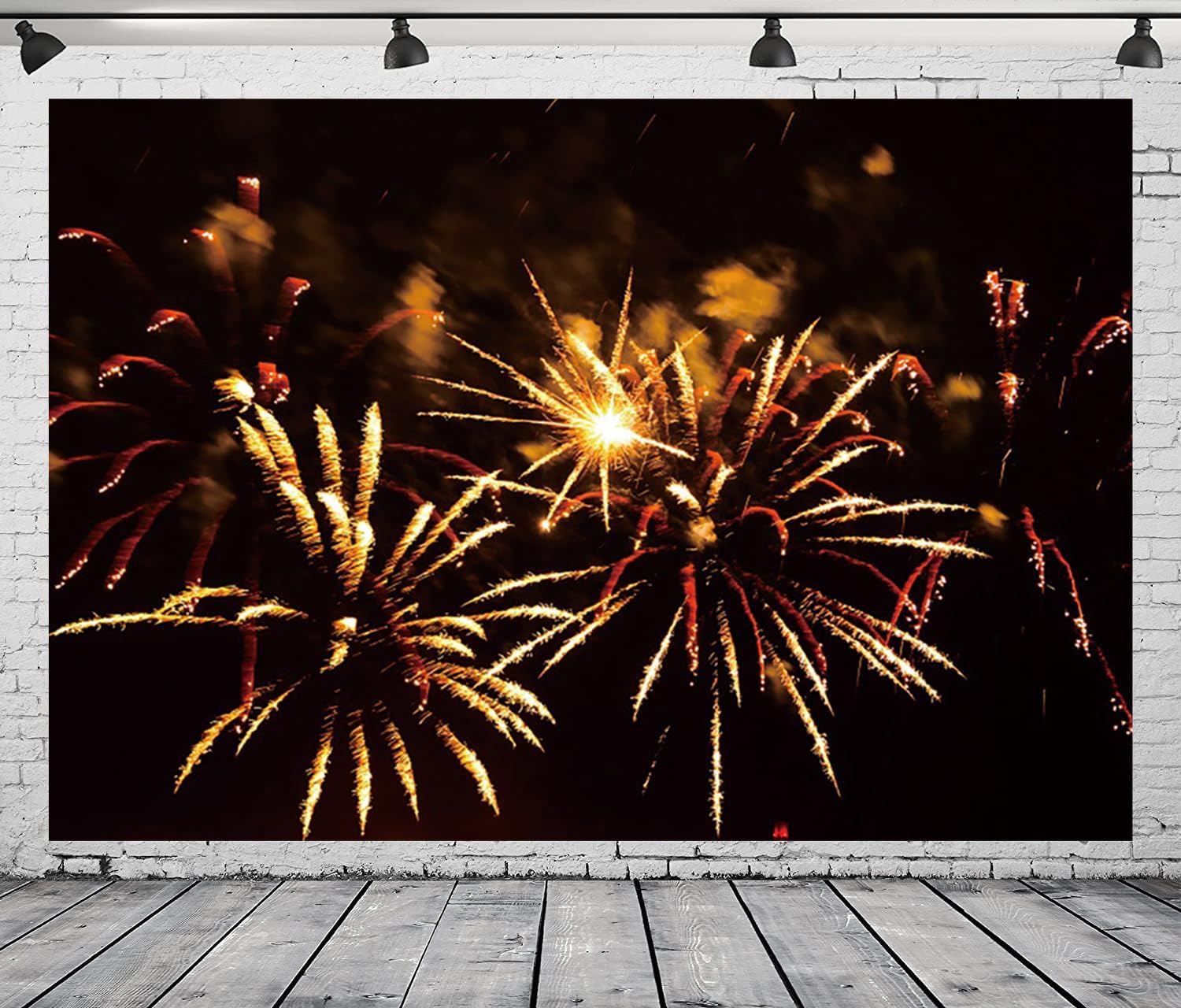 Amazon.com : AOFOTO 8x6ft Fireworks Birthday Photo Backdrop Black Vinyl ...