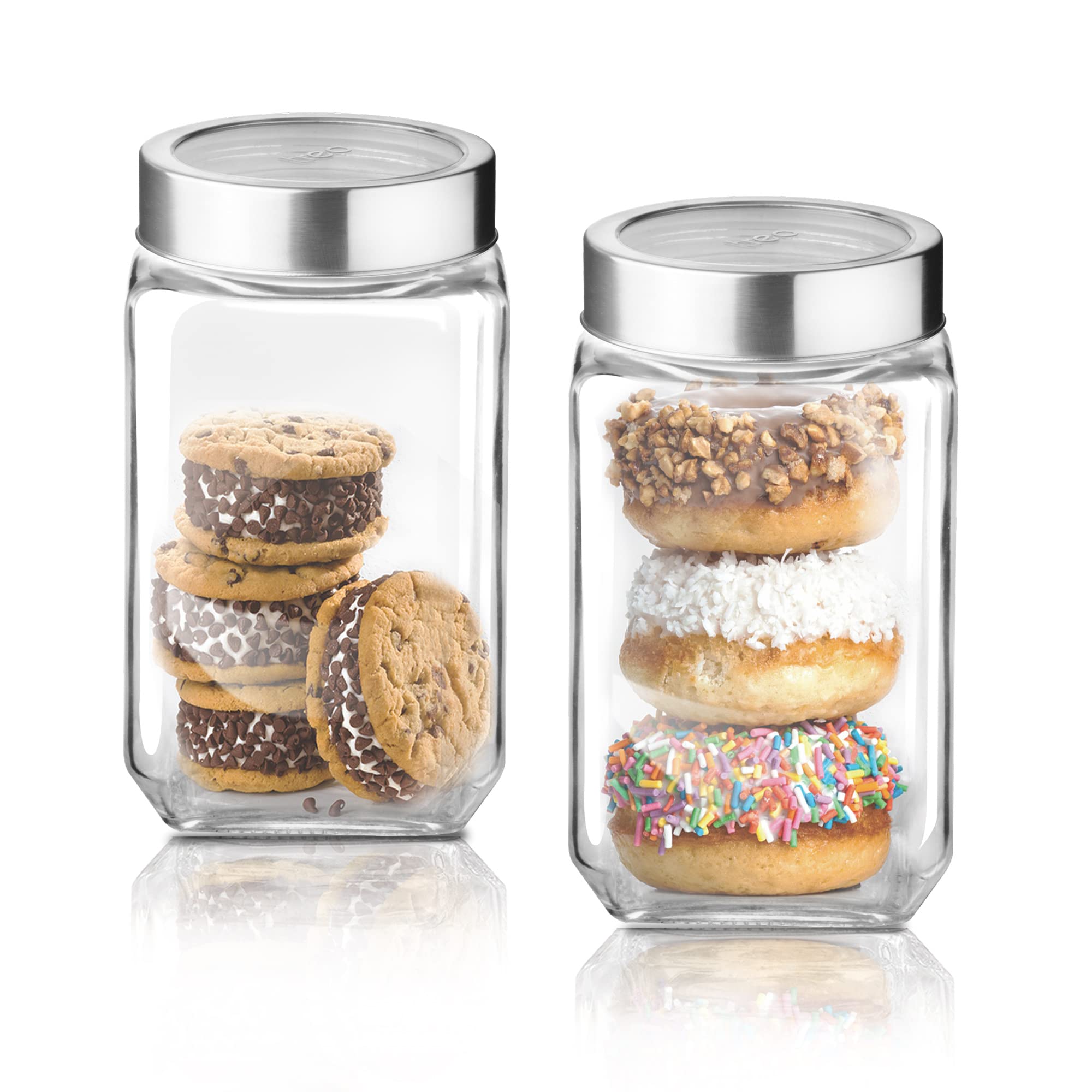 Buy Treo By Milton Cube Storage Glass Jar, Set of 2, 800 ml Each ...