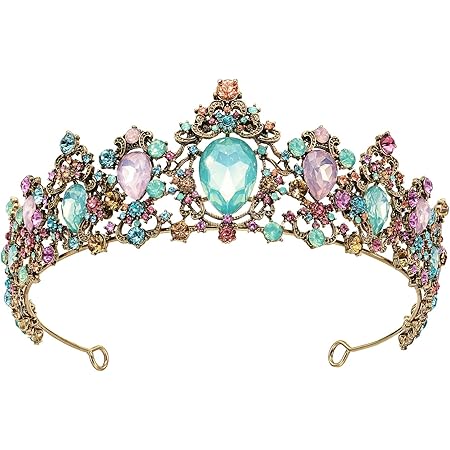 Amazon.com : SWEETV Jeweled Baroque Queen Crown - Rhinestone Wedding ...