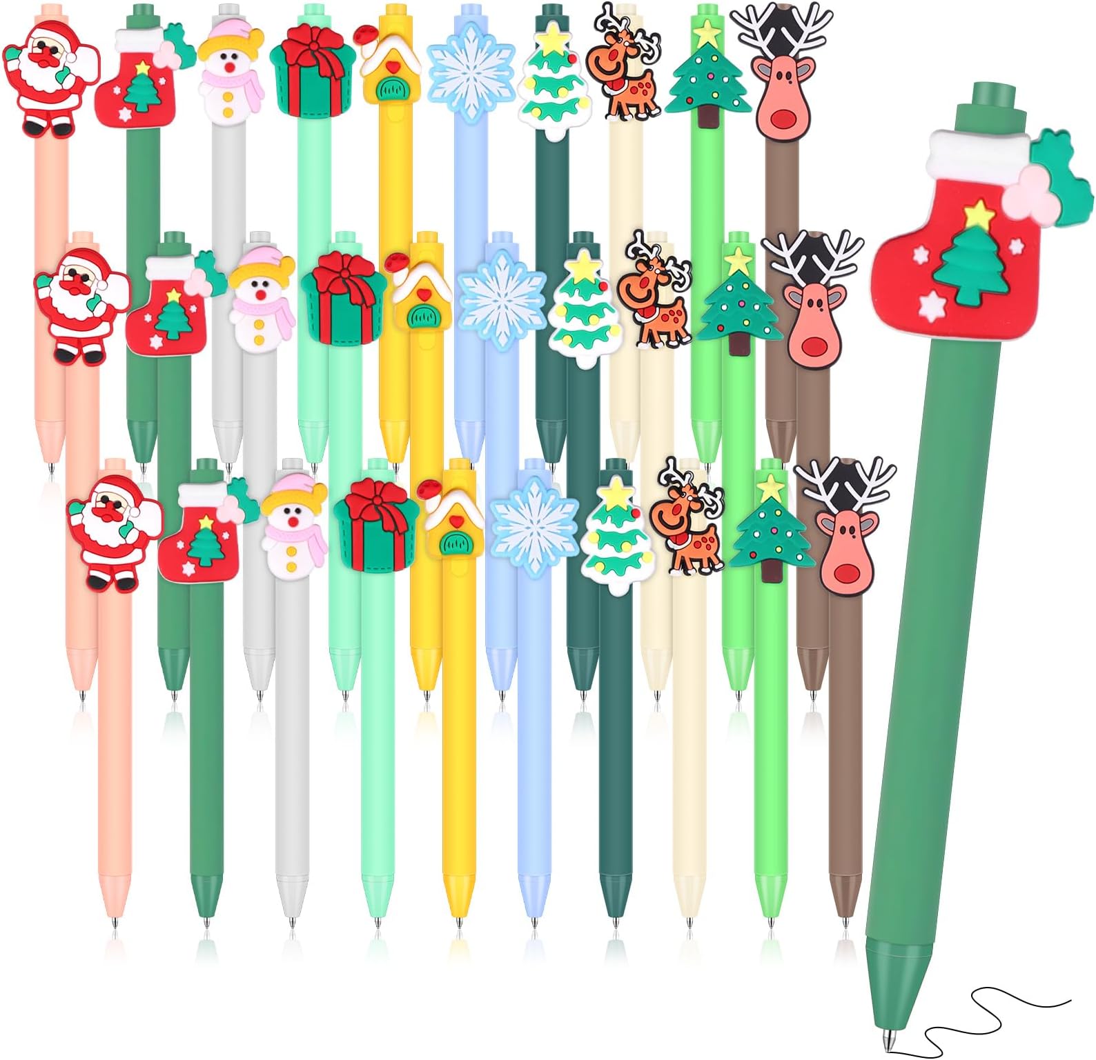 leyun 30 Multicolour 4 in One Pens with Christmas Theme - Party Bag ...