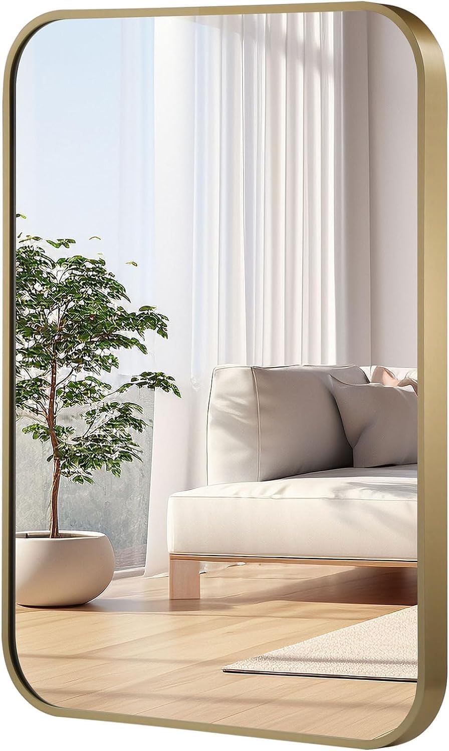 Amazon.com: JENBELY 16x20 Inch Gold Mirror, Framed Rectangle Mirror ...