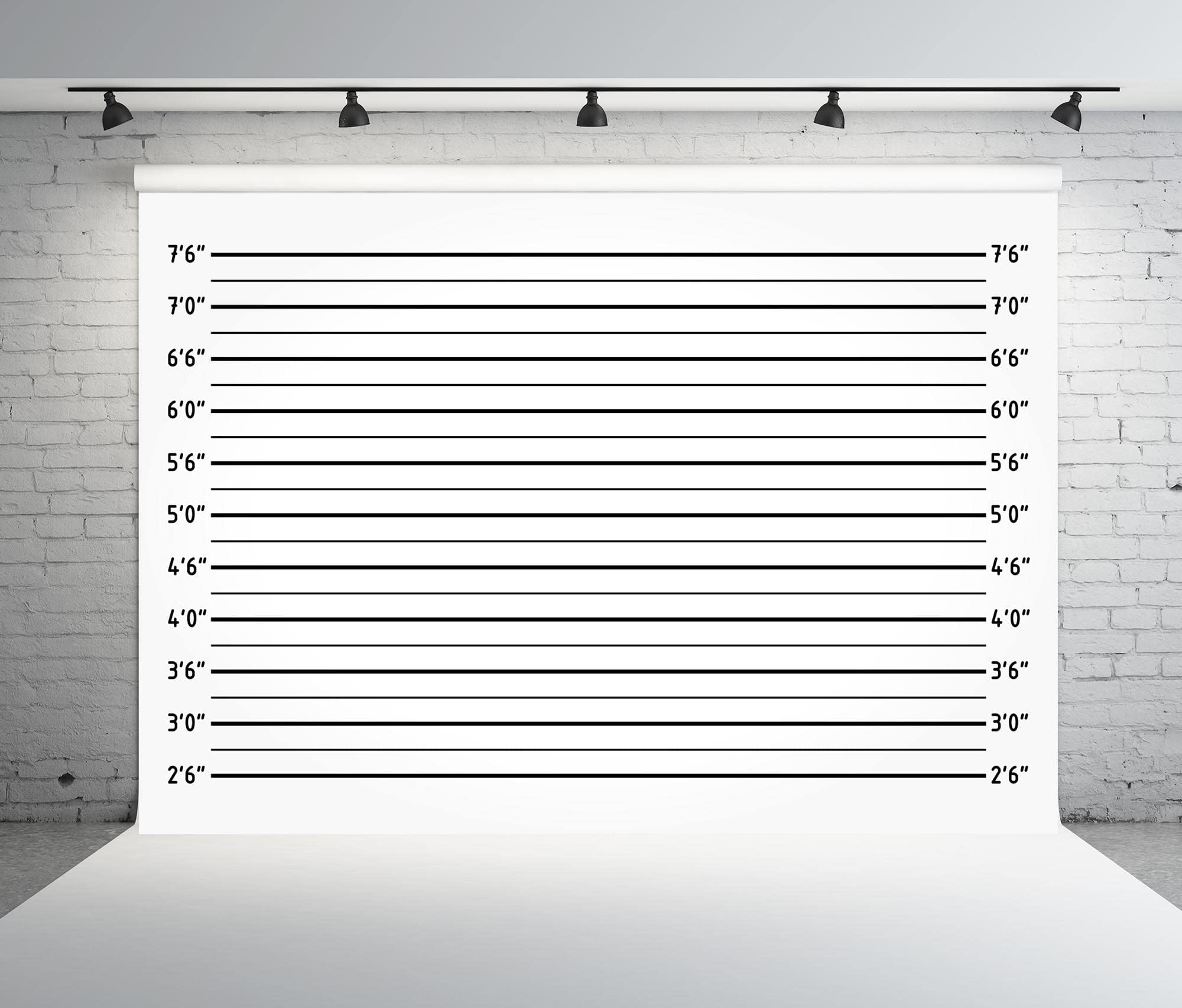 BELECO 2.1x1.5m Fabric Mugshot Backdrop Police Lineup Height Charts ...