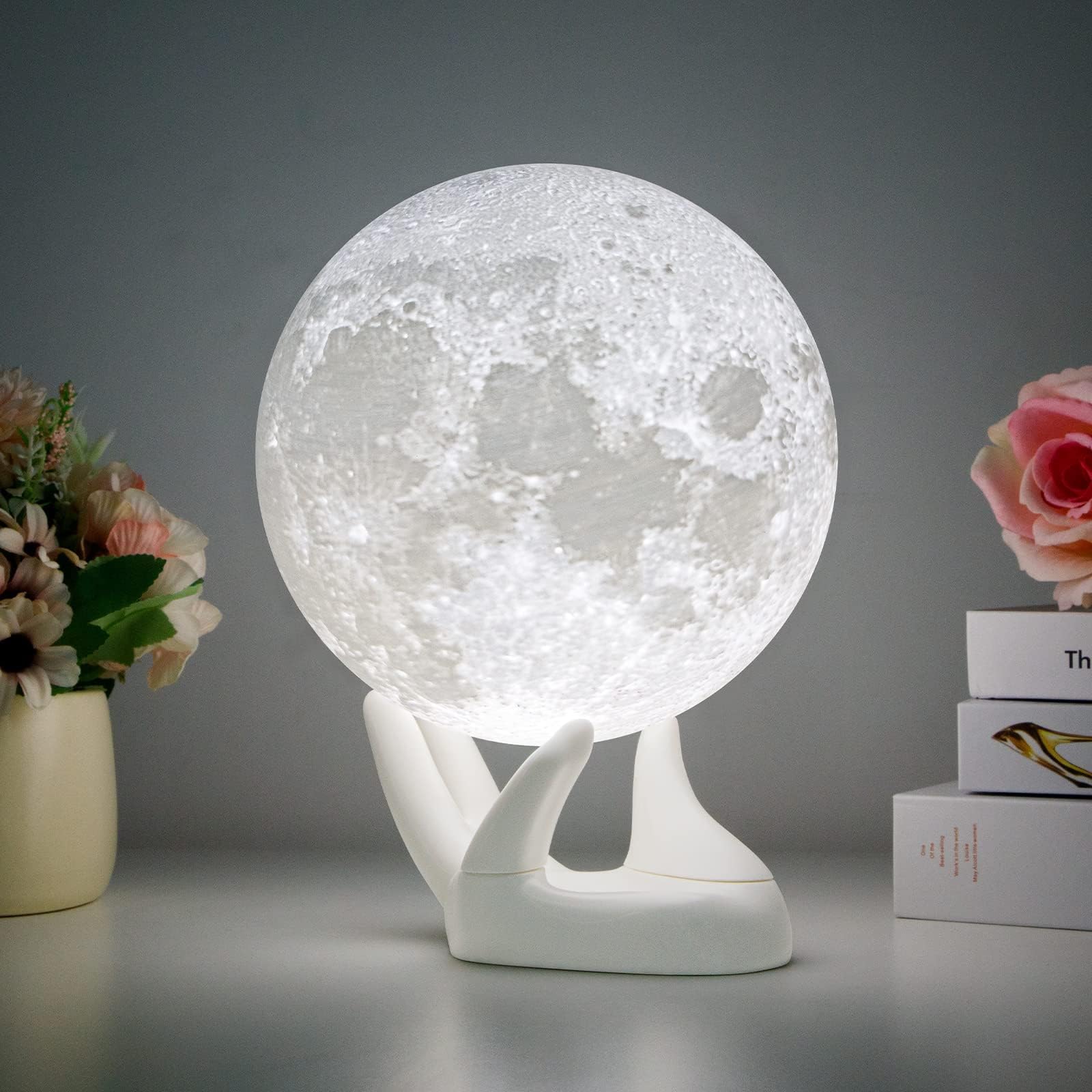 Levitating Moon Lamp, Floating and Spinning 3D Moon Light Magnetic ...