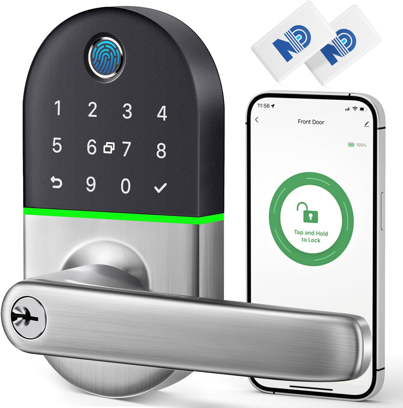 Smart Door Handle Lock with Keypad: Yamiry Fingerprint Smart Lock ...