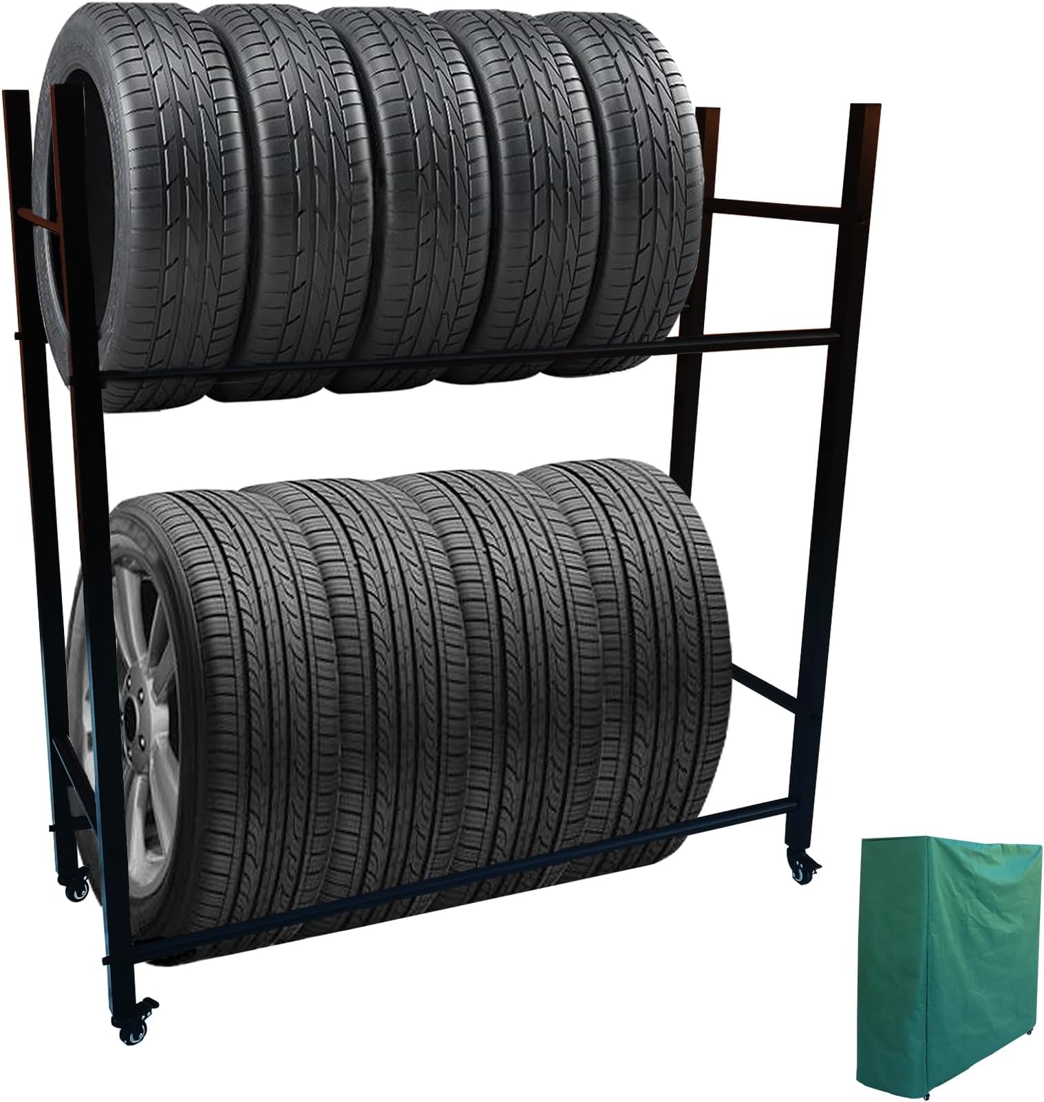Amazon.com: EROTASH Rolling Tire Rack for Garage,Tire Storage Rack ...
