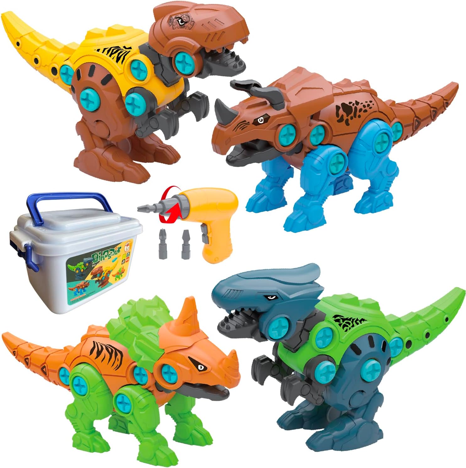 Kidow Toys Take Apart Dinosaur Toys For Boys And Girls, With Electric ...