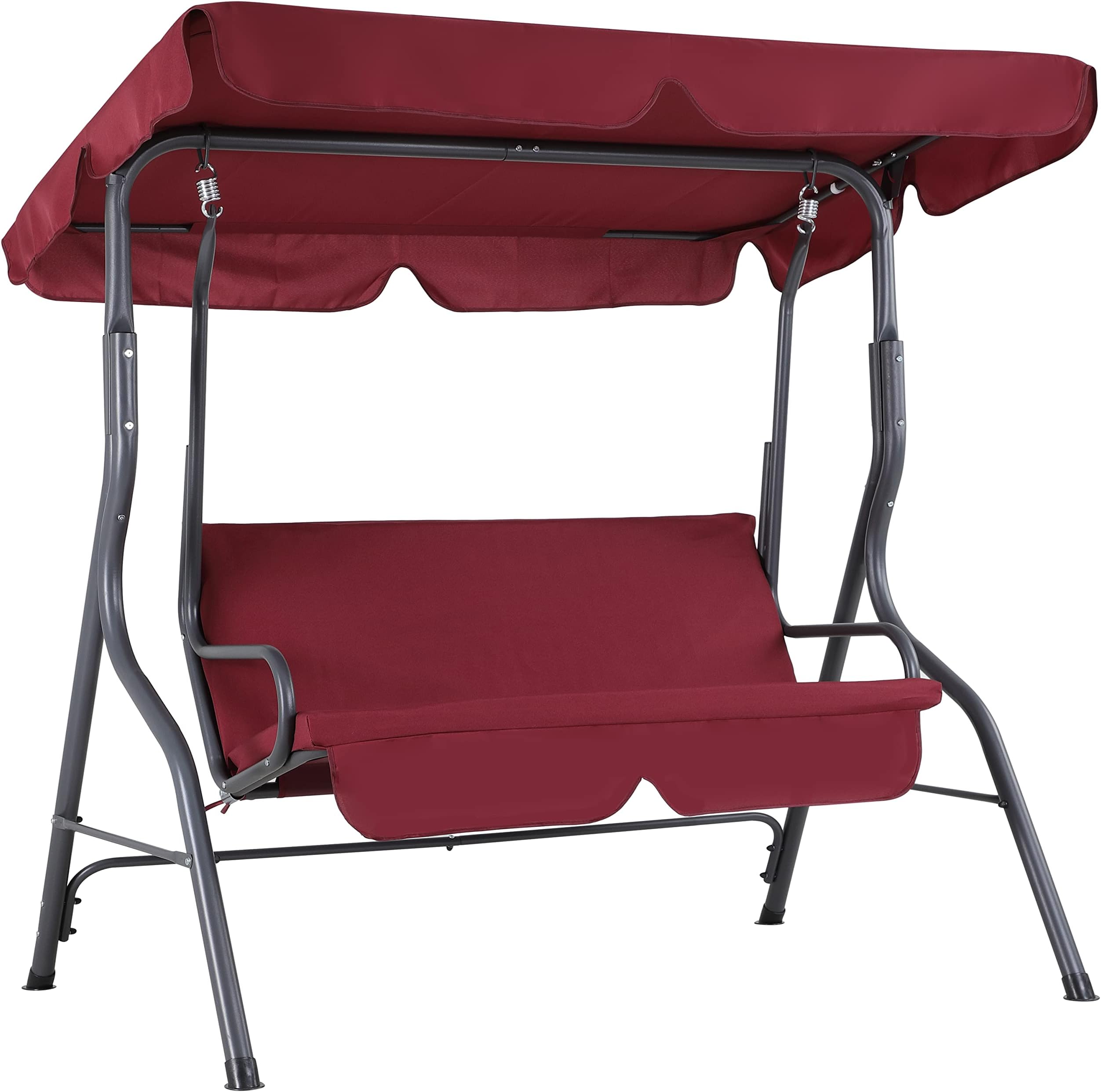 Outsunny 3 Seater Canopy Swing Chair Outdoor Garden Bench with ...