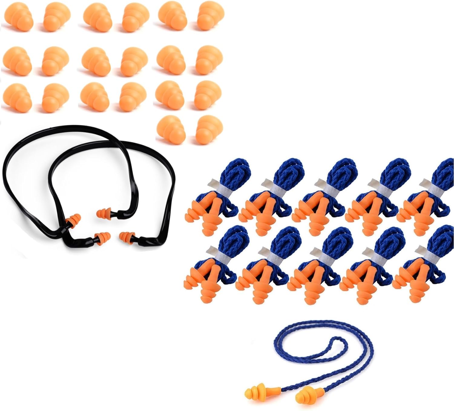 Amazon.com: 2 Banded Ear Plugs with 10 Pairs of Replacements Pods and ...
