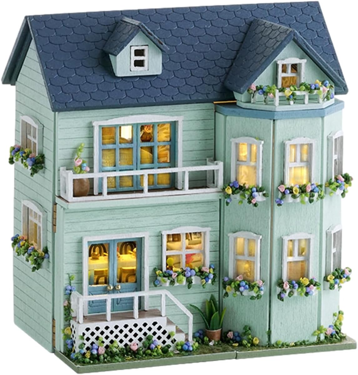 Amazon.com: Jextou Miniature House Kit, Doll House Wooden Miniature ...