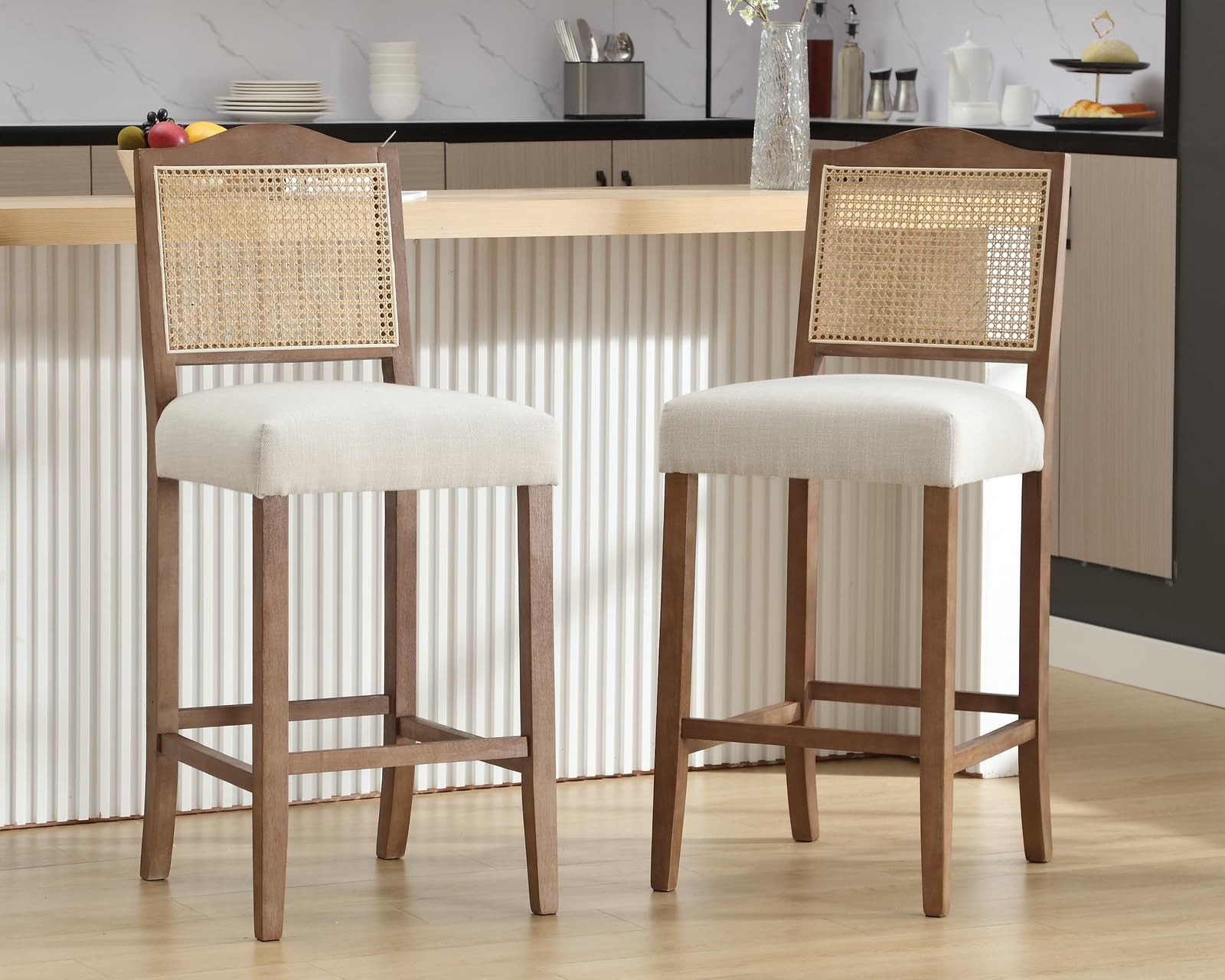 Amazon.com: CIMOTA 30 Inch Counter Height Stools Set of 2 Rattan ...