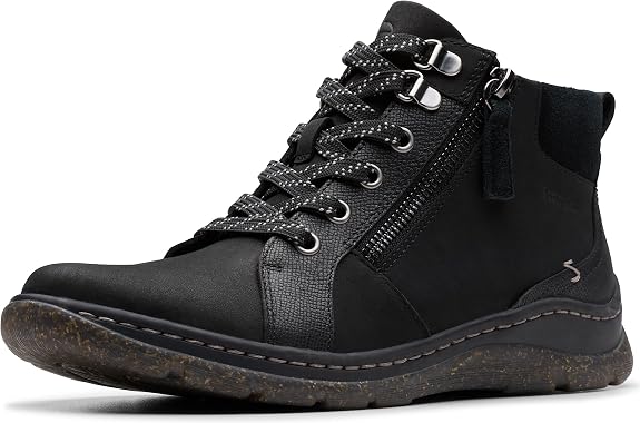 Amazon.com | Clarks Women's Orlene Top Waterproof Trainer Boot, Black ...