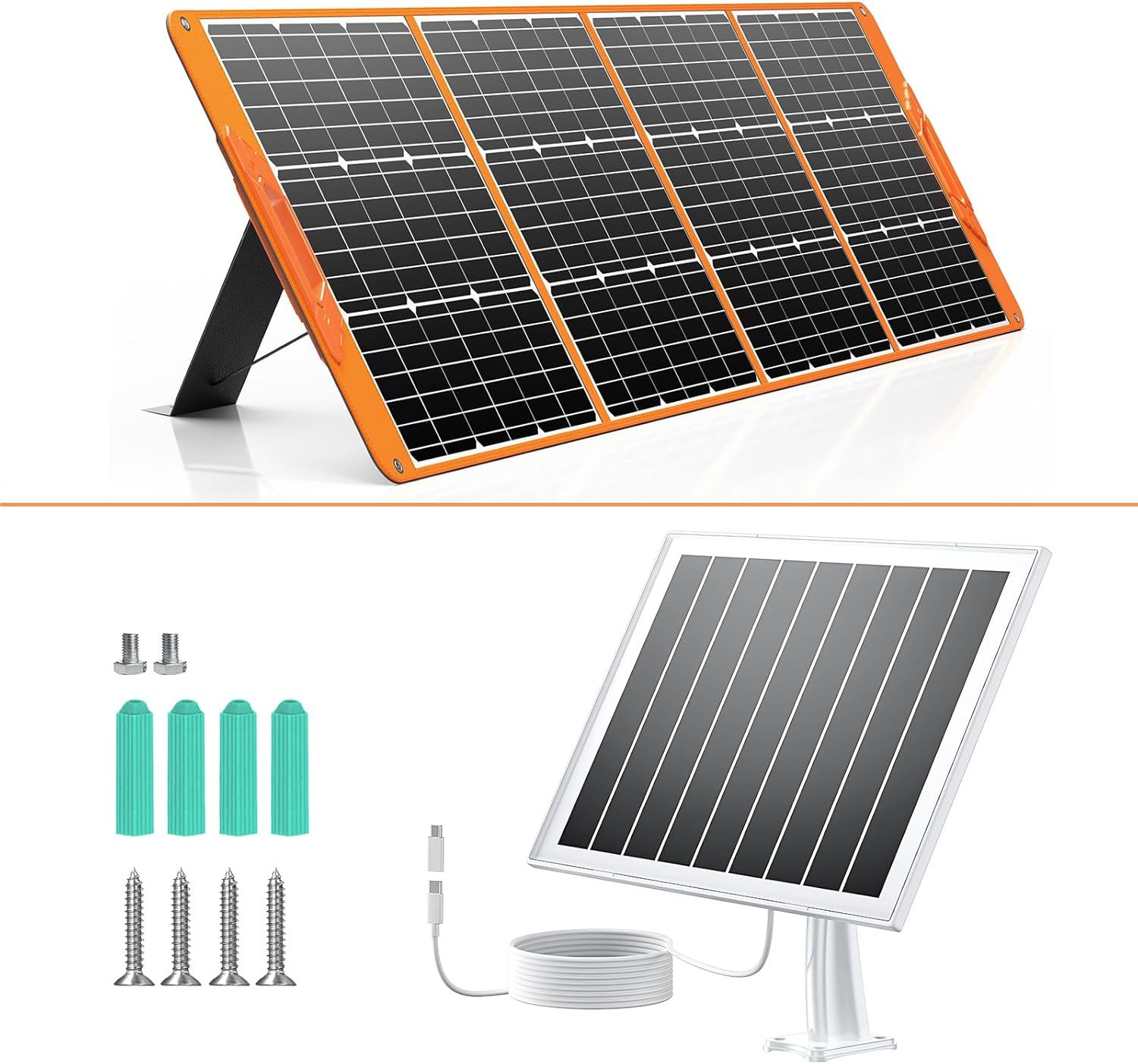 Amazon.com: 1 panel solar portátil de 200 W con 1 panel solar de 7 W ...