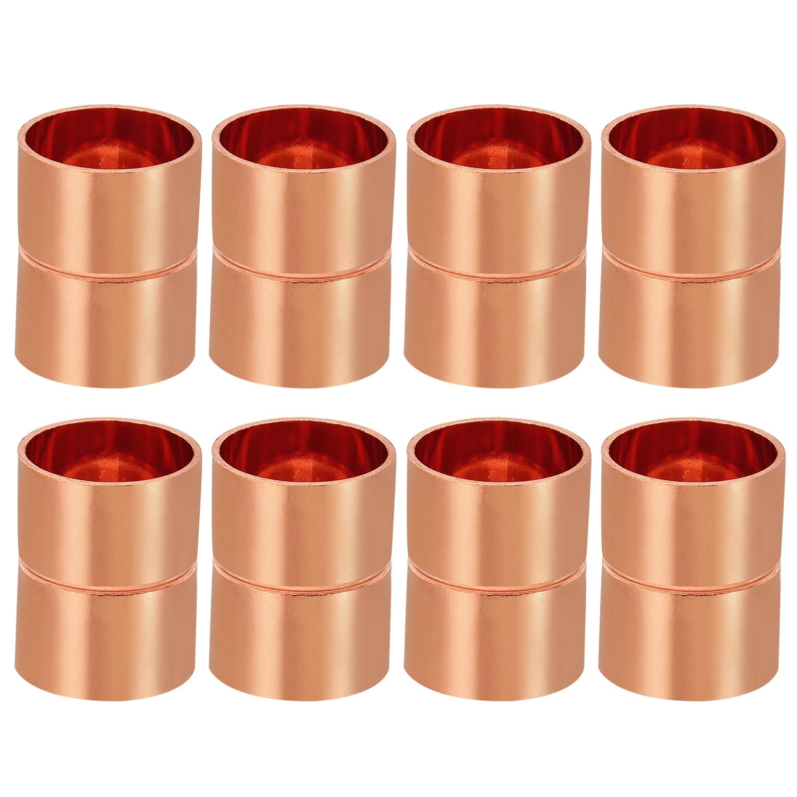 Amazon.com: PATIKIL 7/8 Inch ID Copper Coupling Fittings, 8 Pcs Rolled ...