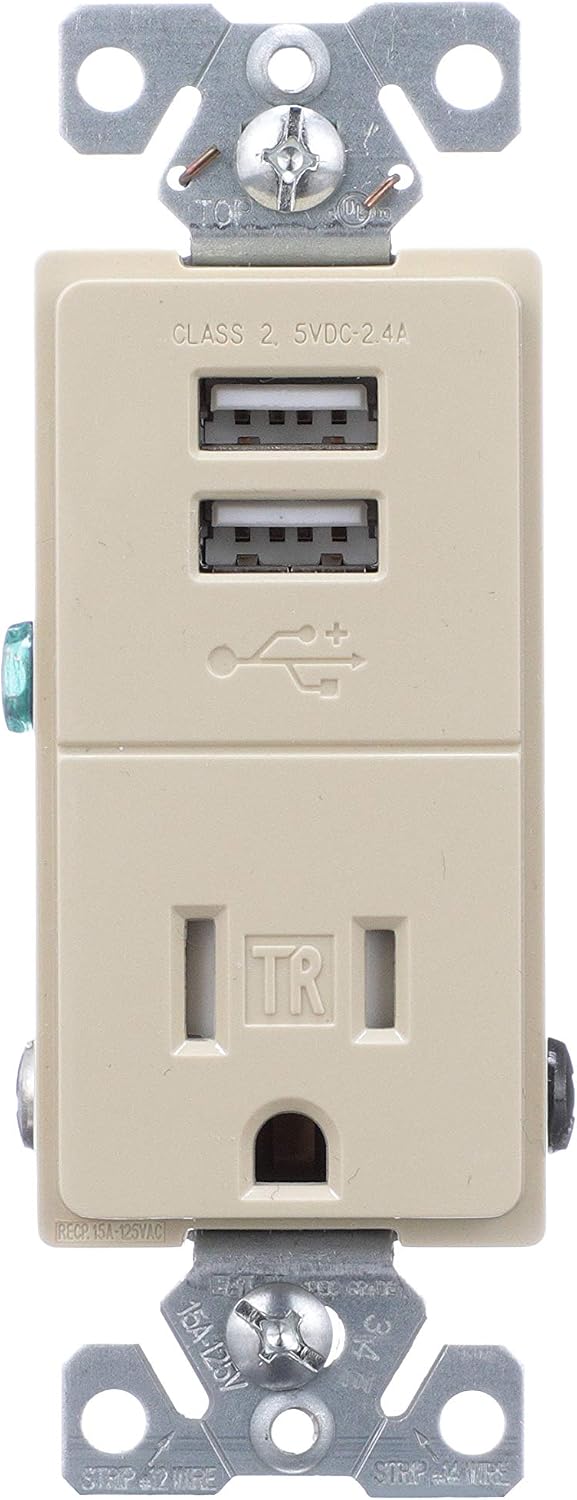 Eaton's Wiring Devices TR7741V-BOX Eaton Usb Charger with single Tamper ...