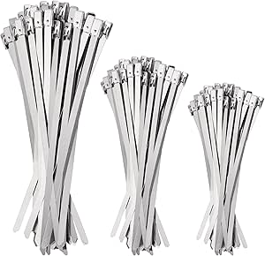 Metal Zip Ties, 150 pcs Self-Locking Cable Ties Heavy Duty Stainless ...
