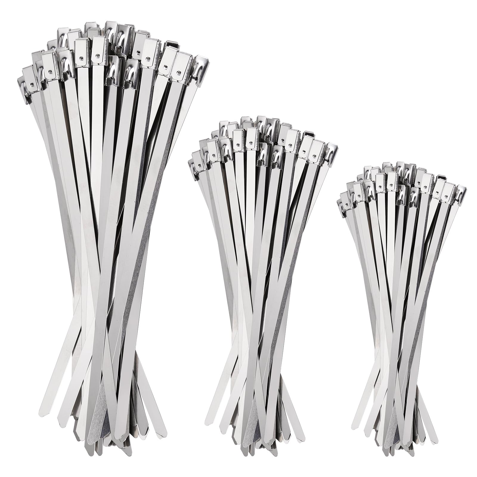 Metal Zip Ties, 150 pcs Self-Locking Cable Ties Heavy Duty Stainless ...
