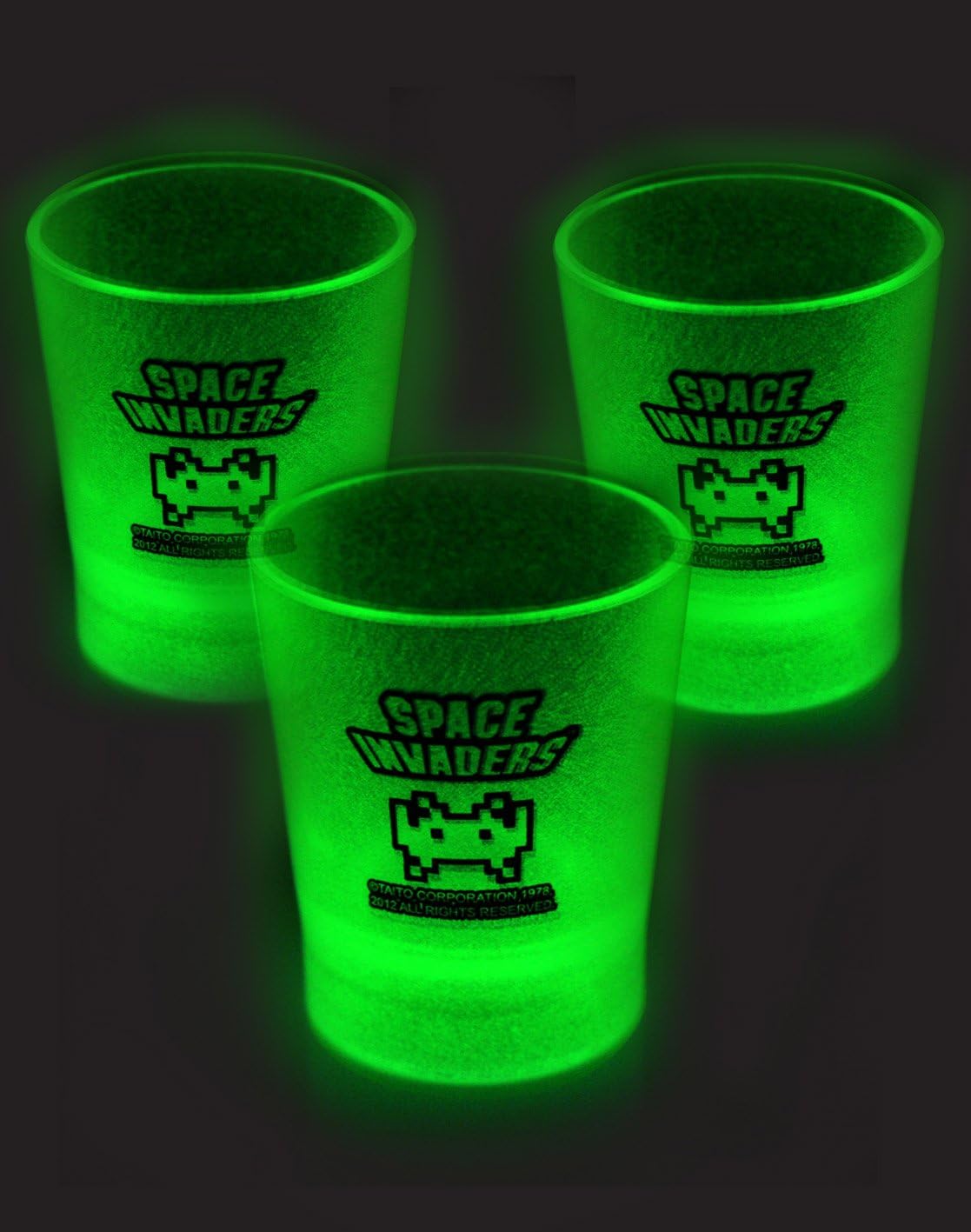 50Fifty Concepts Space Invaders Glow In The Dark Shot Glasses : Amazon ...