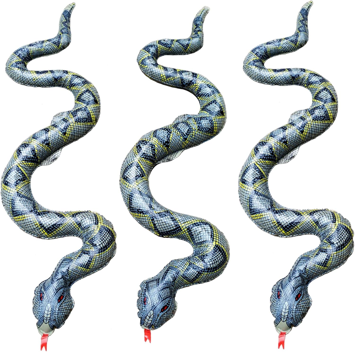 Amazon.com: iShyan Inflatable Snake,3 Pack Fake Snakes 37.4 inch Large ...