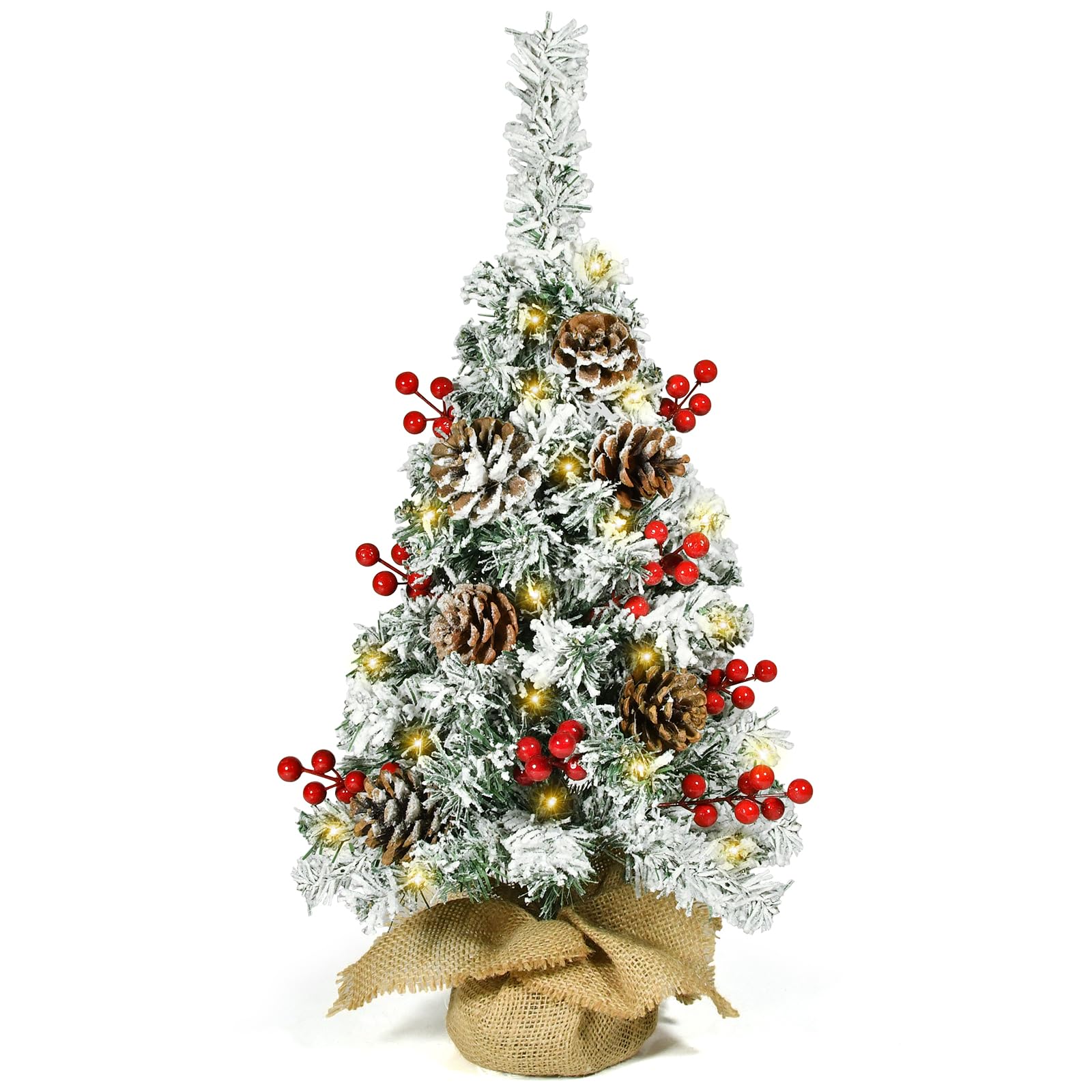 Amazon.com: Artificial Mini Christmas Tree with LED Lights, 21 Inch ...