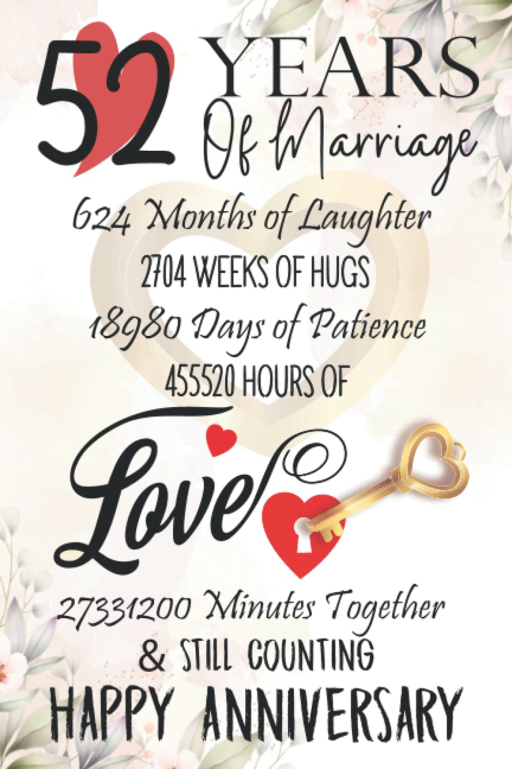 52 Years Of Marriage: Funny 52nd couple wedding anniversary gift for ...