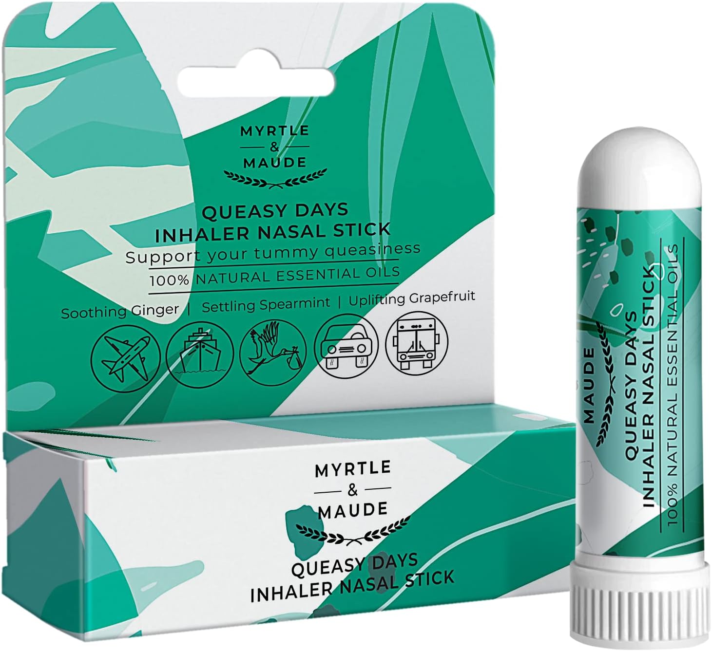 Myrtle & Maude - Queasy Days Aromatherapy Inhaler Nasal Stick - Nausea Relief and Morning ...
