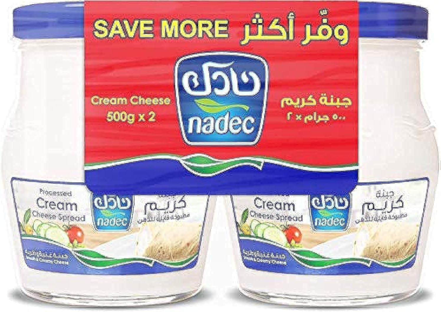 Nadec Cream Cheese Jar, 2 x 500 g : Buy Online at Best Price in KSA ...