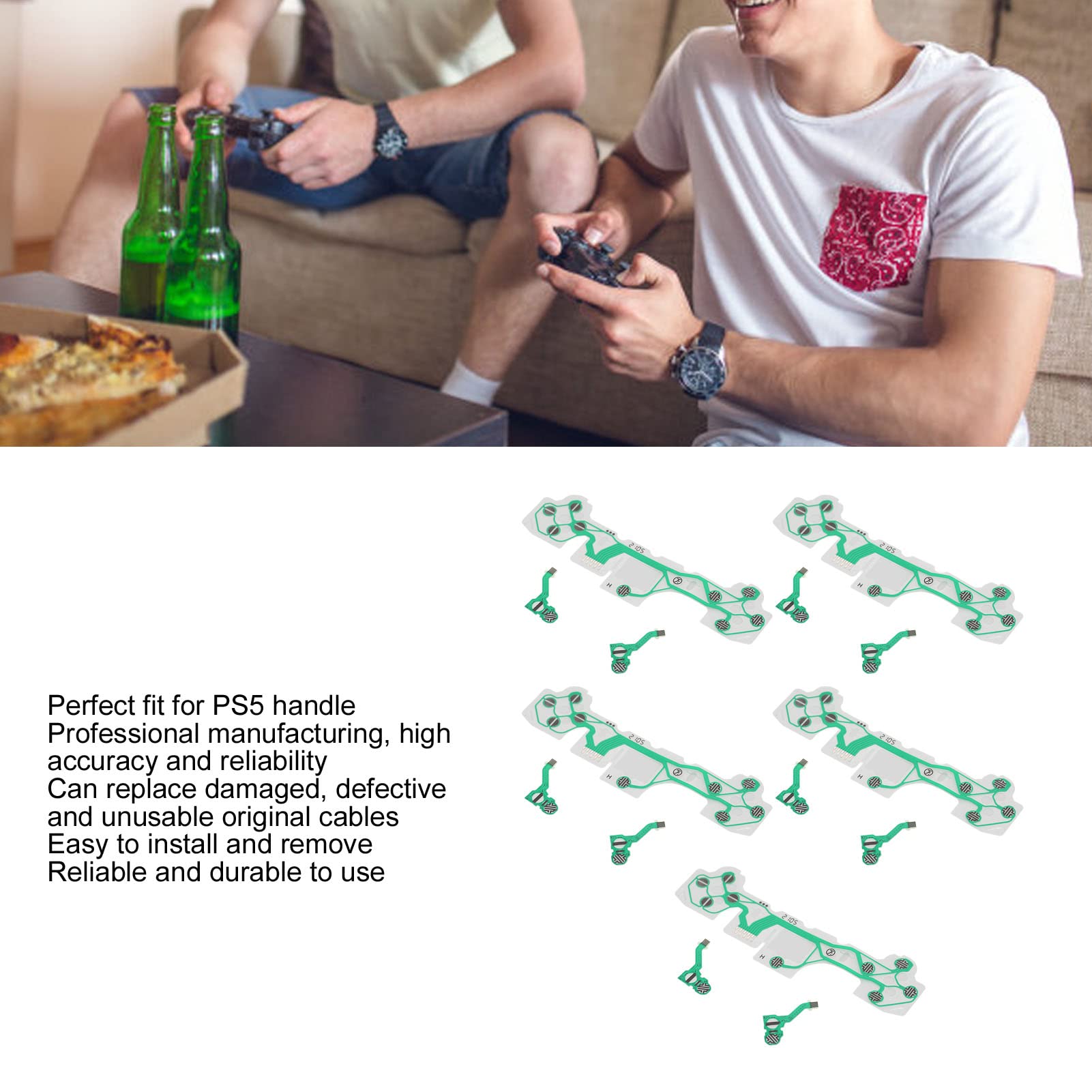 Snapklik.com : 5 Set Flexible Ribbon Cable For PS5 Replacement FPC ...