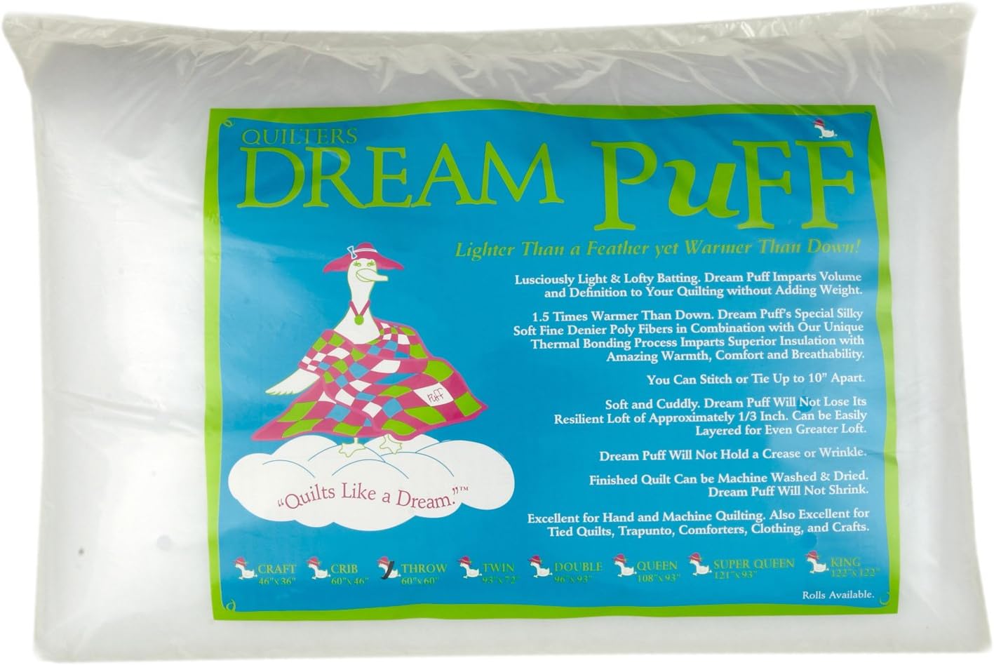 Amazon.com: Quilter's Dream Puff Batting (122" x 120") King
