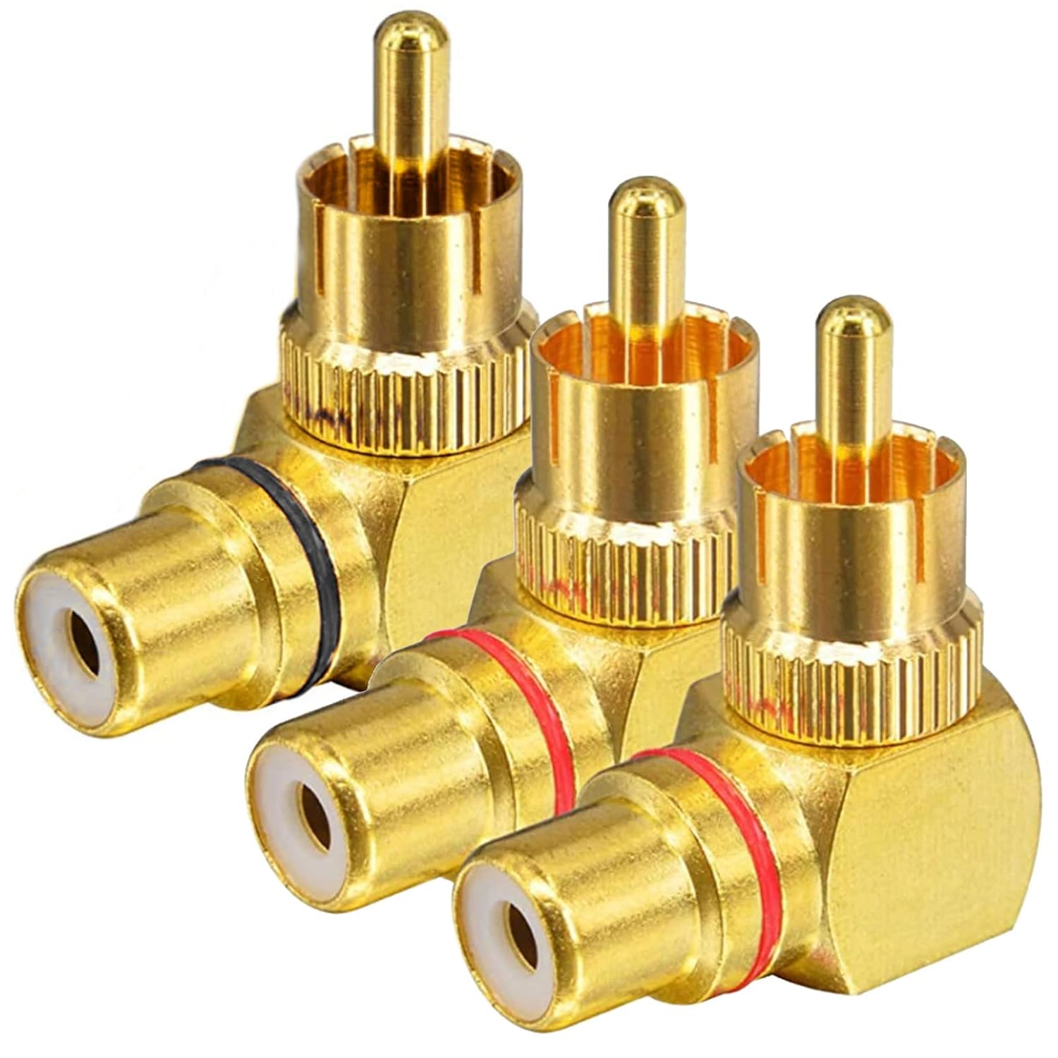 Right Angle Rca Adapter Aerial Coaxial Adaptor F Angle Adapter Gold ...