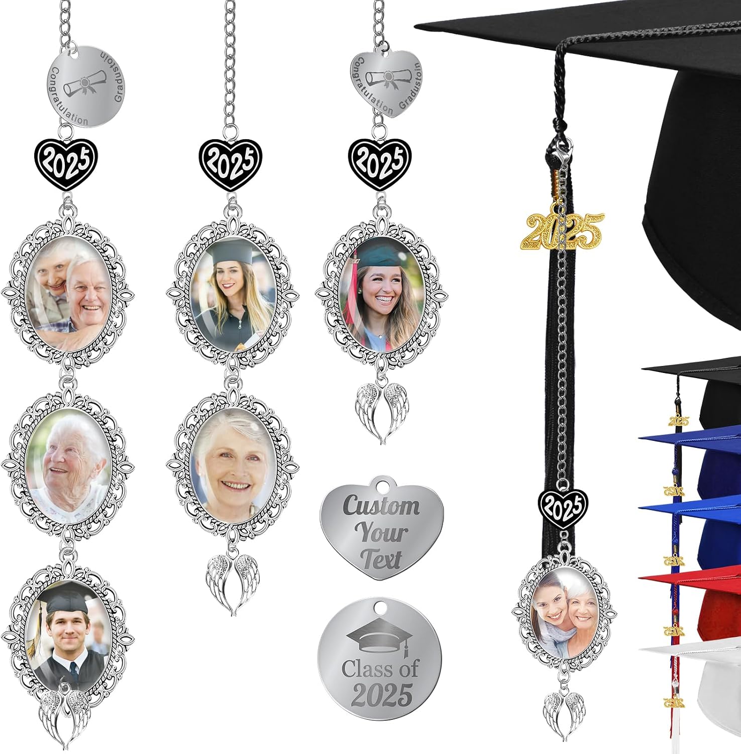 Amazon.com: Personalized Memorial Graduation Tassel Photo Charm with ...