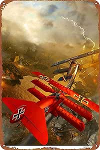 Amazon.com: Red Baron PosterMetal Sign Retro Wall Decor for Home Gate ...
