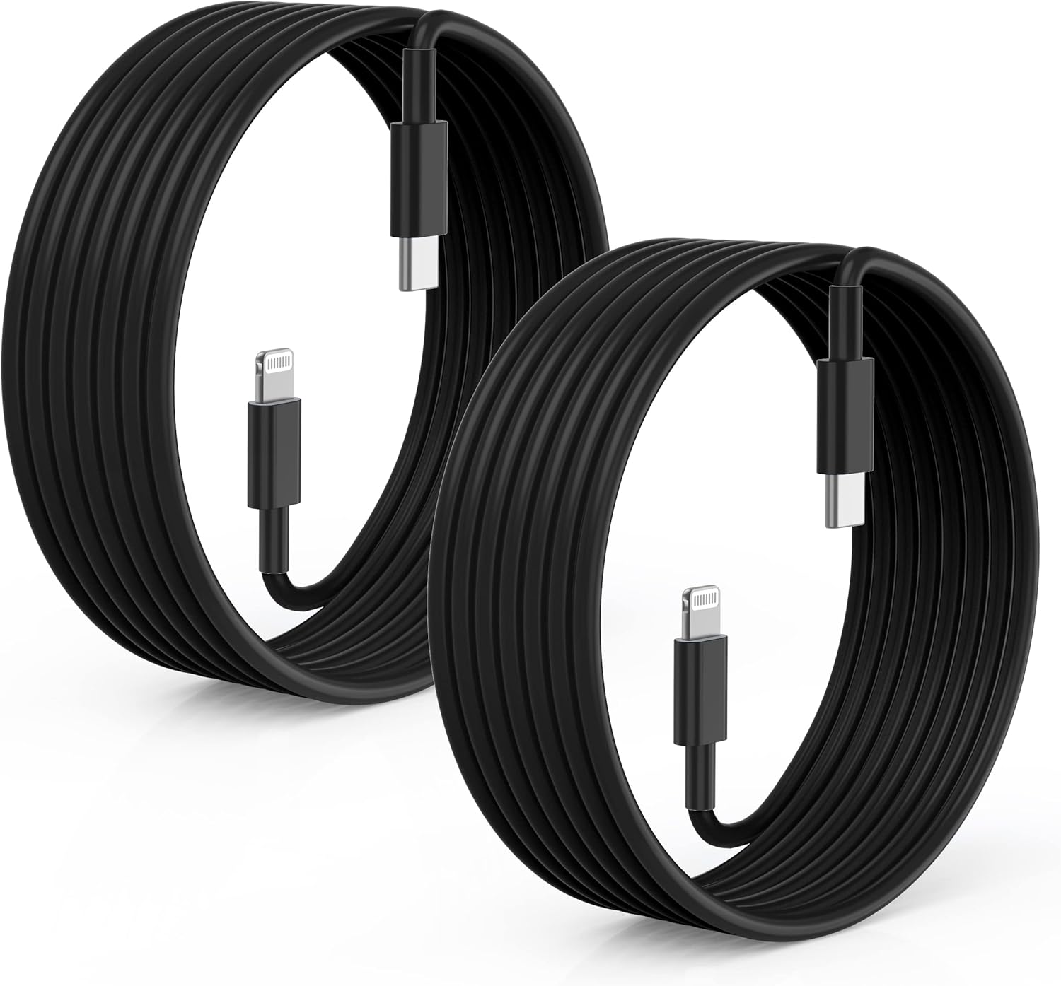 Amazon.com: 2Pack Black Fast Charger Cable 10ft [Apple MFi Certified ...