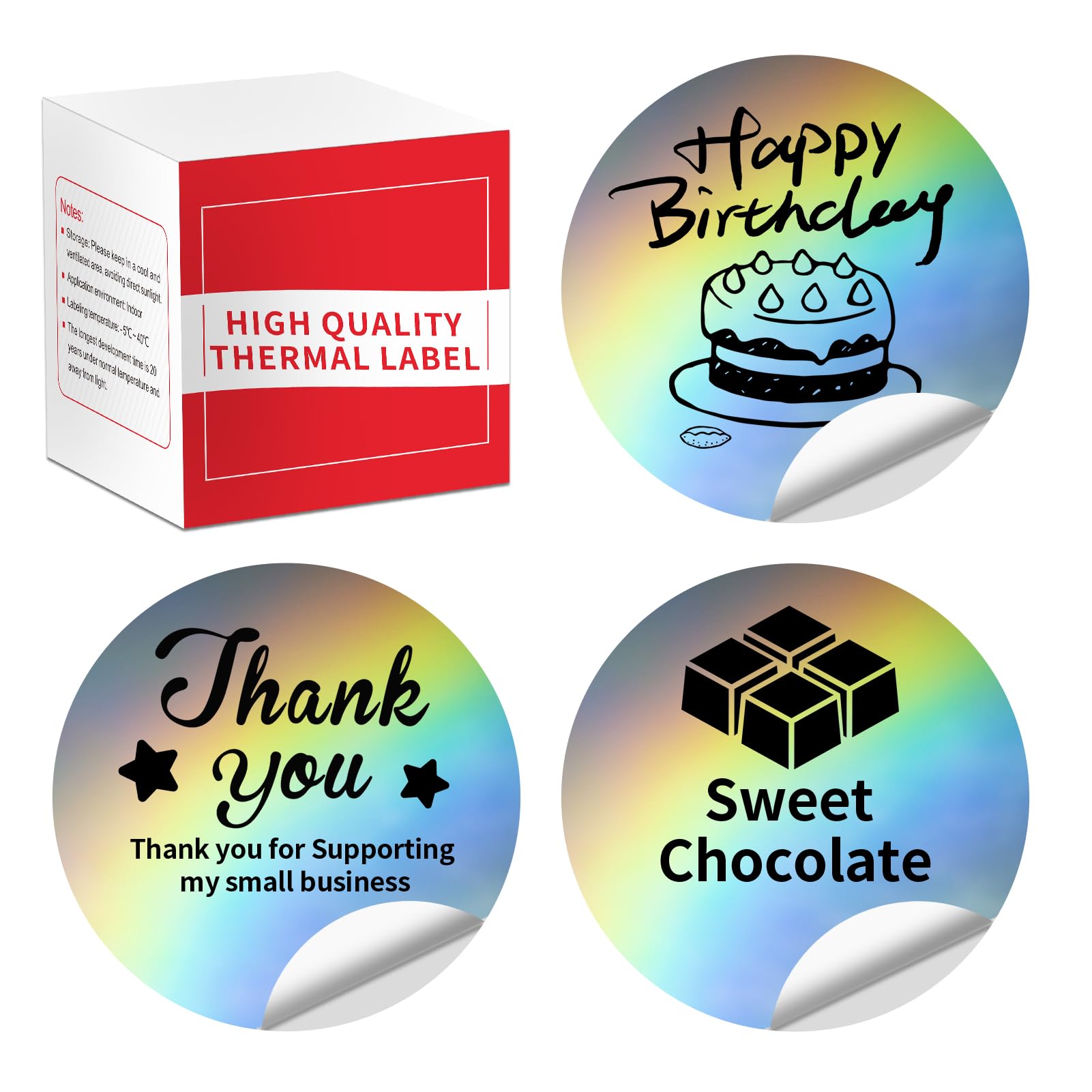 Snapklik.com : Holographic Finish Laser Silver Labels, 2 Round Label ...