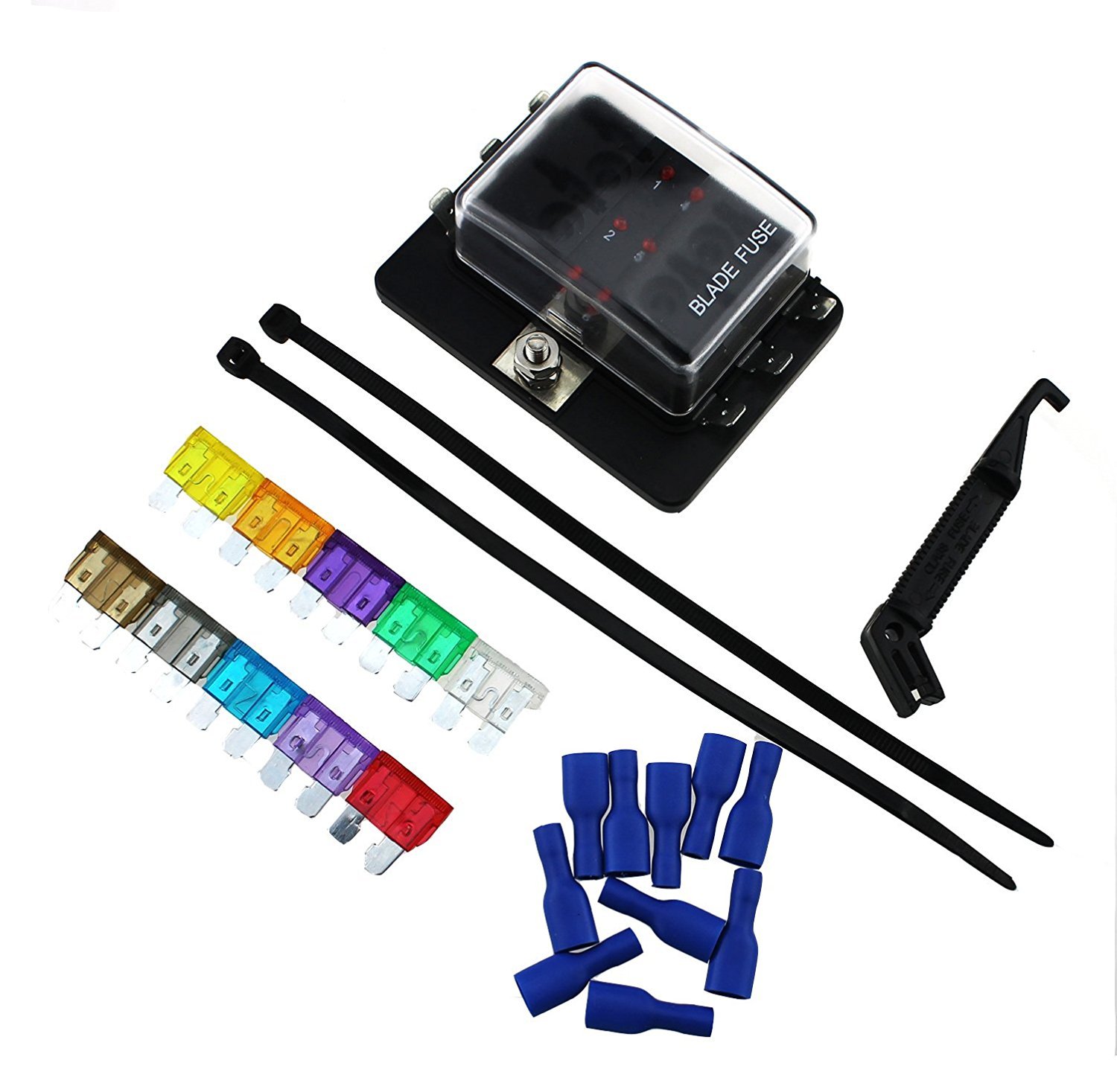 Buy Ambuker 6-Way Blade Fuse Box with LED Indicator - Fuse Block for ...