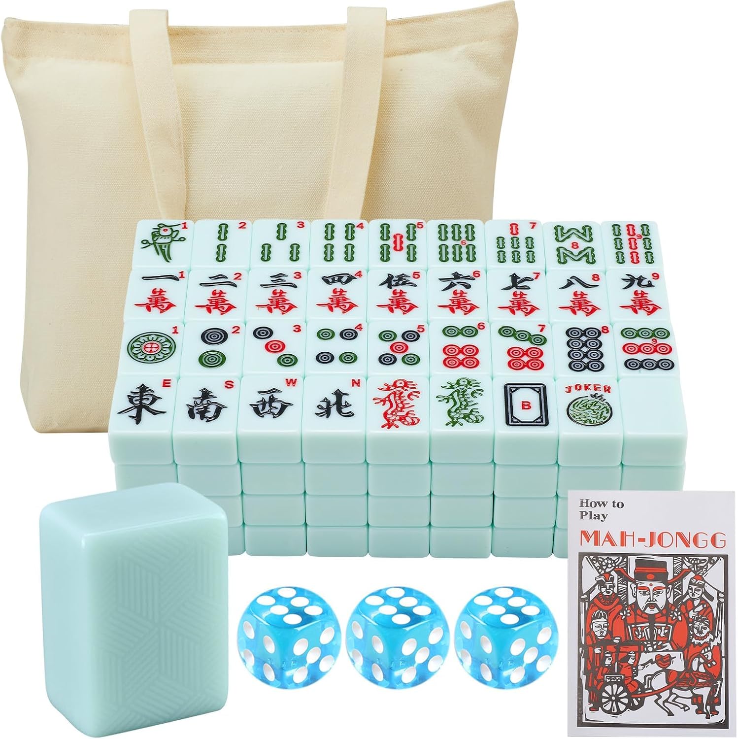 Amazon.com: YANMEIYA American Mahjong Set 166 Premium Jade Green ...