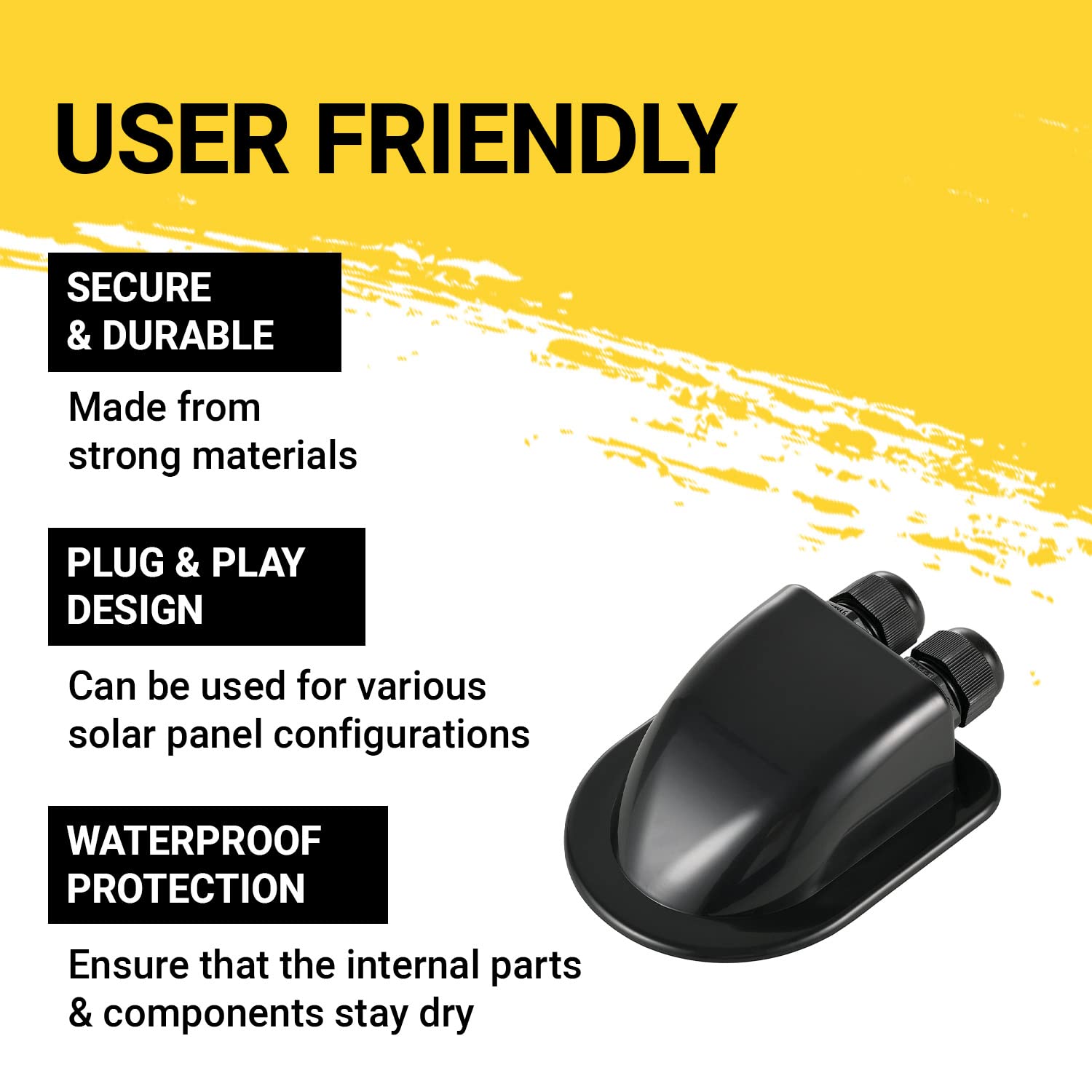 Snapklik.com : Spartan Power Black ABS Double Solar Cable Entry Housing ...