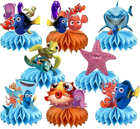 Amazon.com: 8Pcs Finding Nemo Table Centerpieces Birthday Party ...