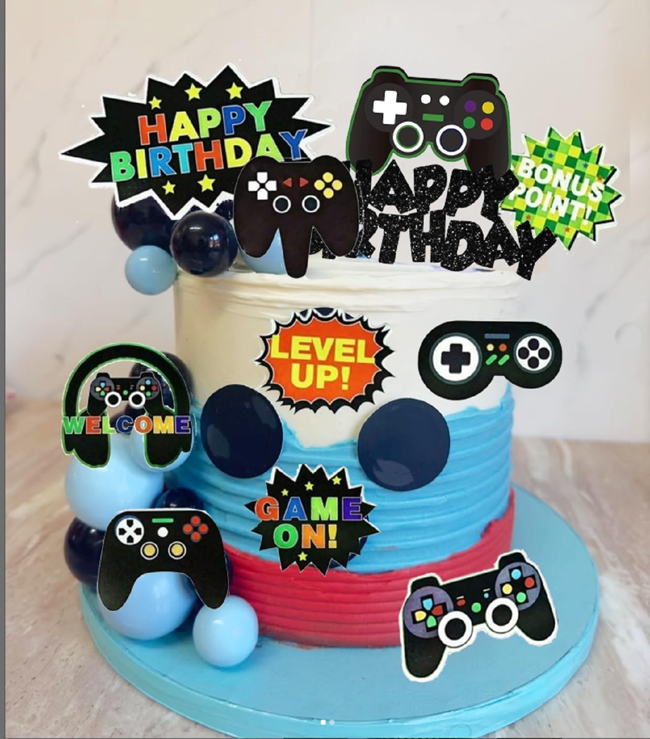 Snapklik.com : 21 PCS Video Game Themes Cake Toppers Video Game Cake ...