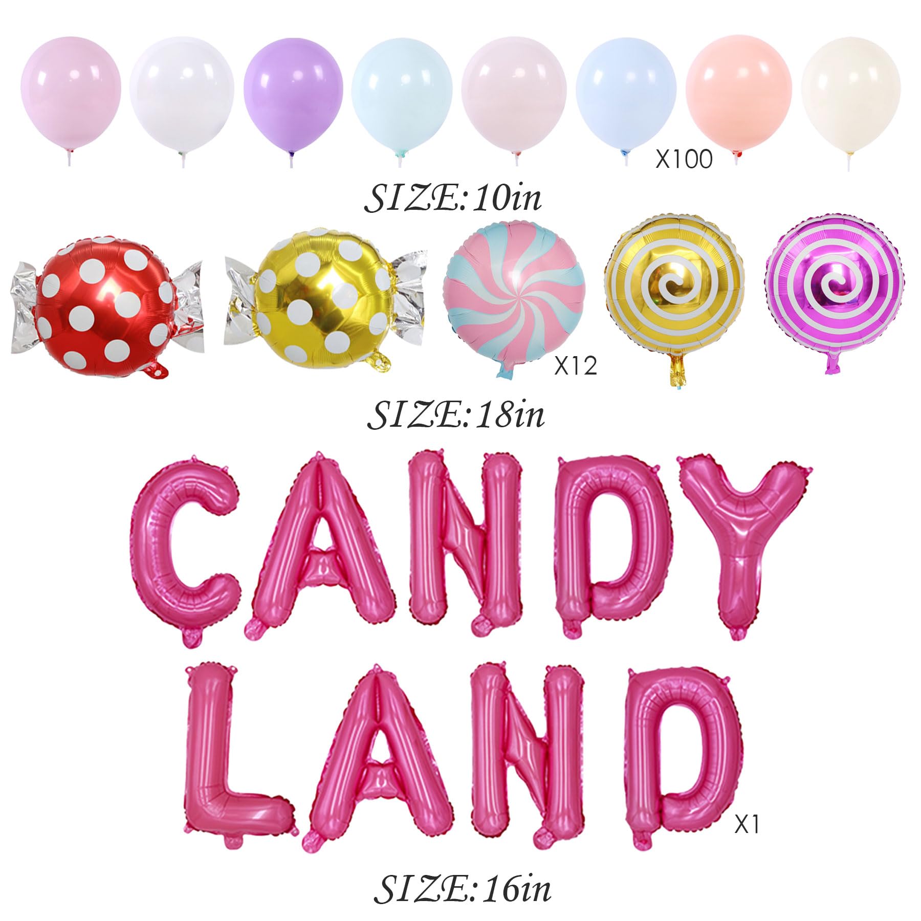 Snapklik.com : 123 PCS Candy Land Balloons Candyland Party Decorations ...