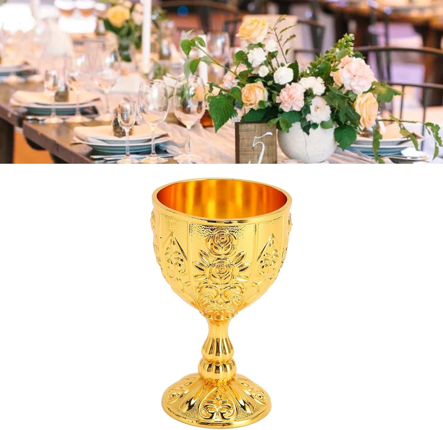 BVCED Copa de copa vintage con grabado vintage, elegante copa de vino ...