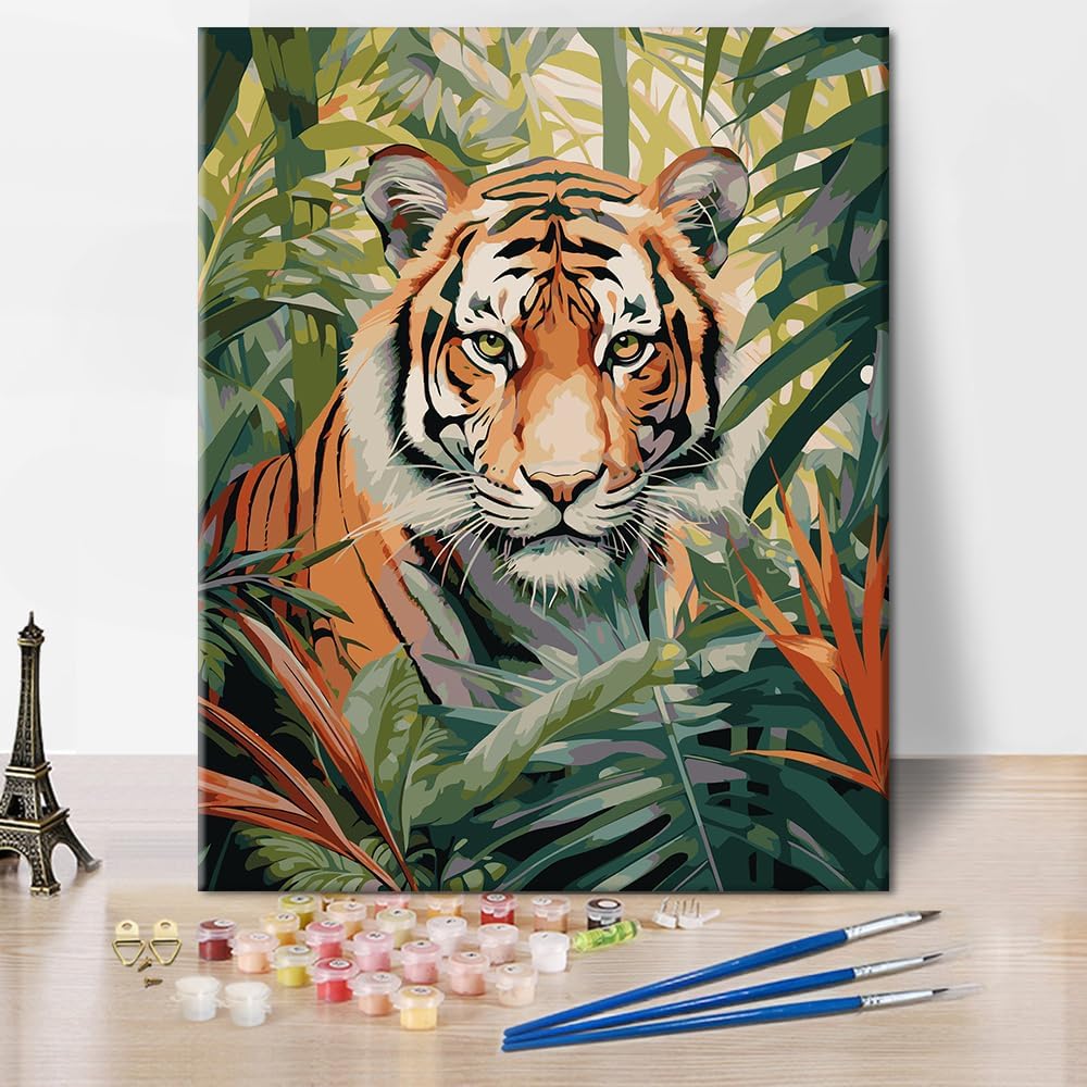Amazon.com: Animal Paint by Numbers Modern Adult Beginner Painting Art ...
